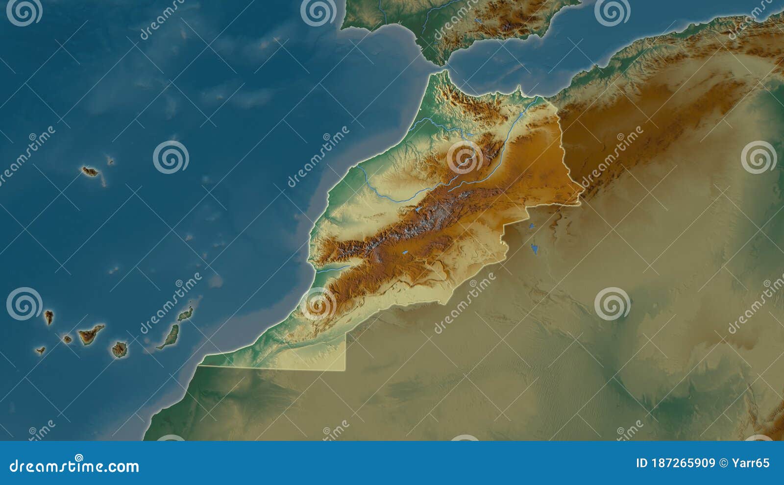Morocco - Relief. Composition Stock Illustration - Illustration of ...