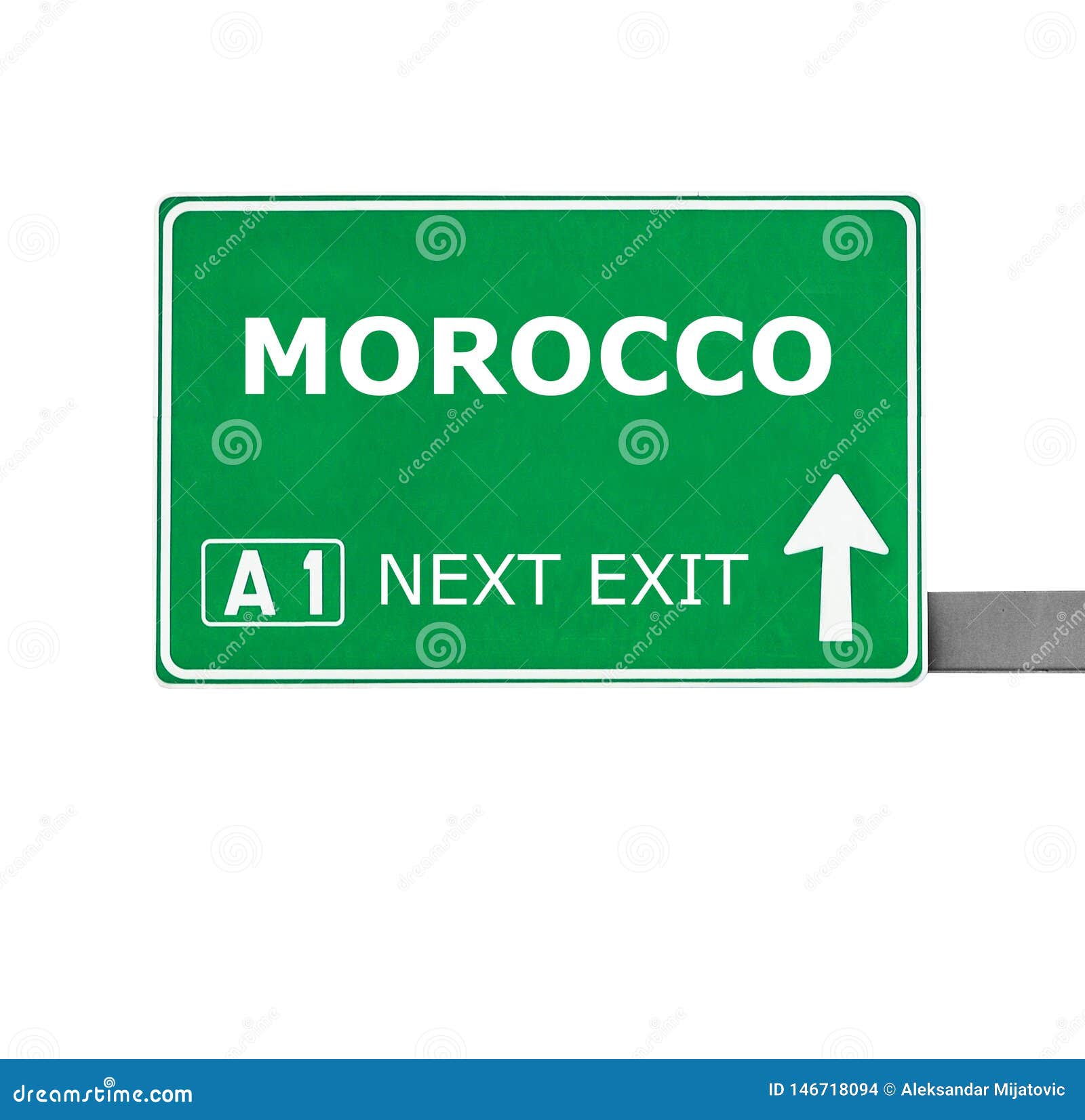 MOROCCO Road Sign Isolated on White Stock Photo - Image of country ...