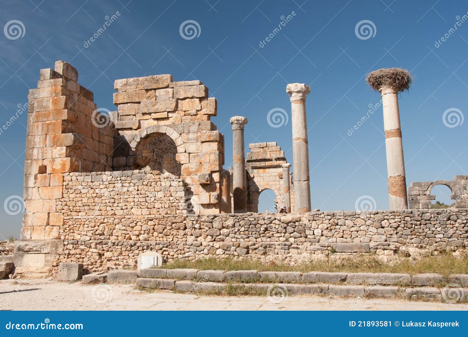 Morocco Rzymscy Ruin Volubilis Obraz Stock - Obraz złożonej z ...