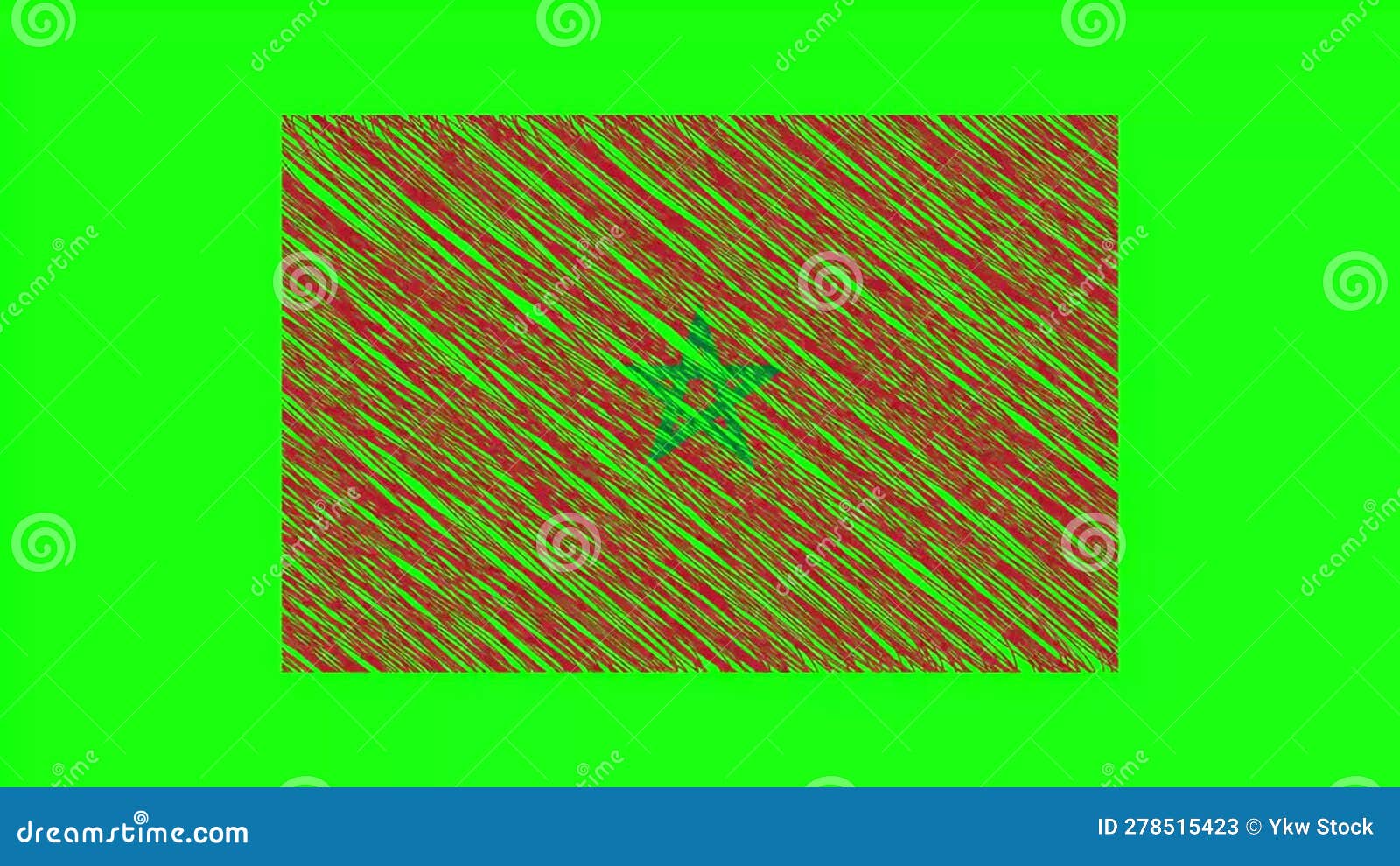 Morocco Scribble Animation on Green Screen Background. Looping Seamless ...