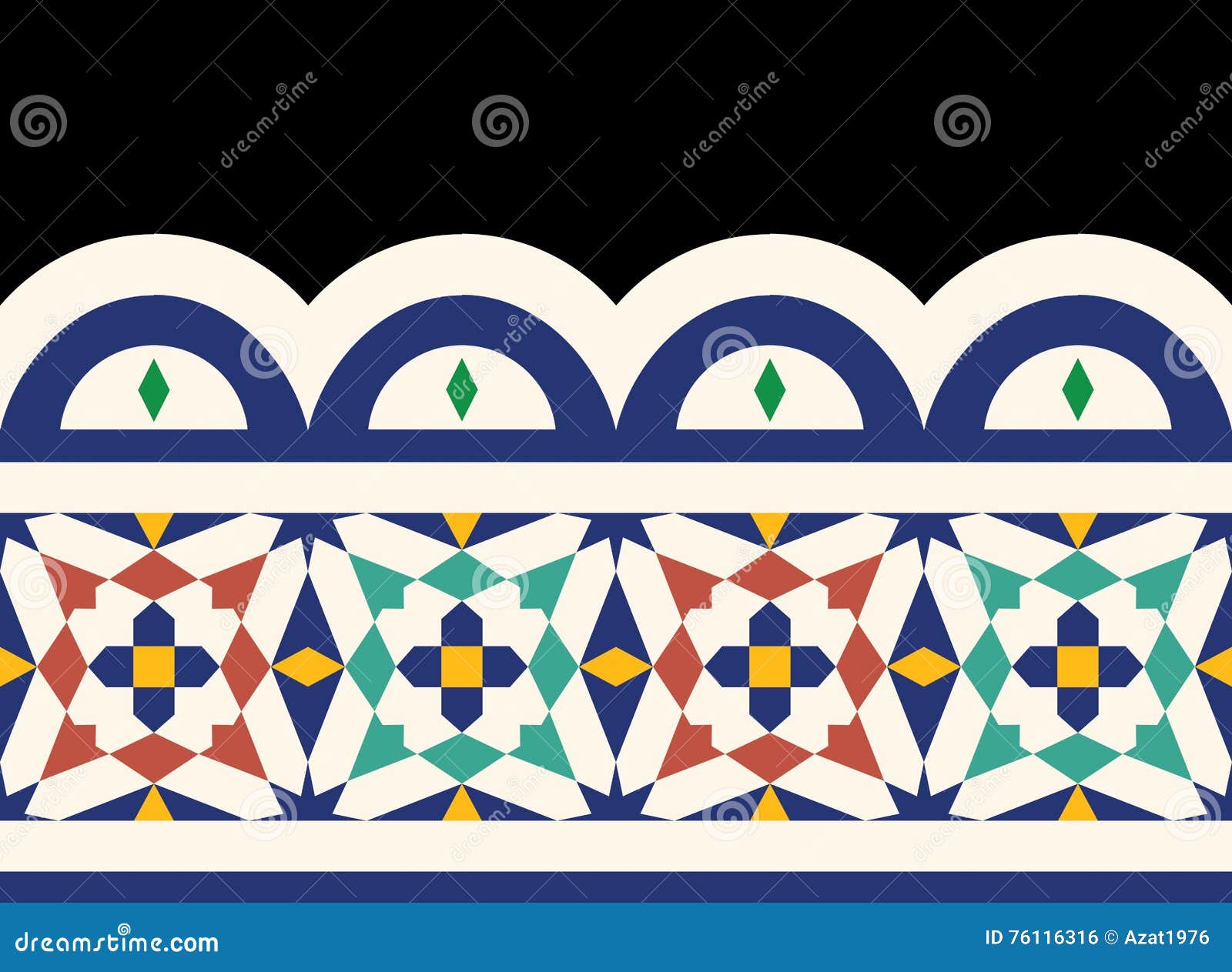 Morocco Seamless Border. Traditional Islamic Design Stock Illustration ...