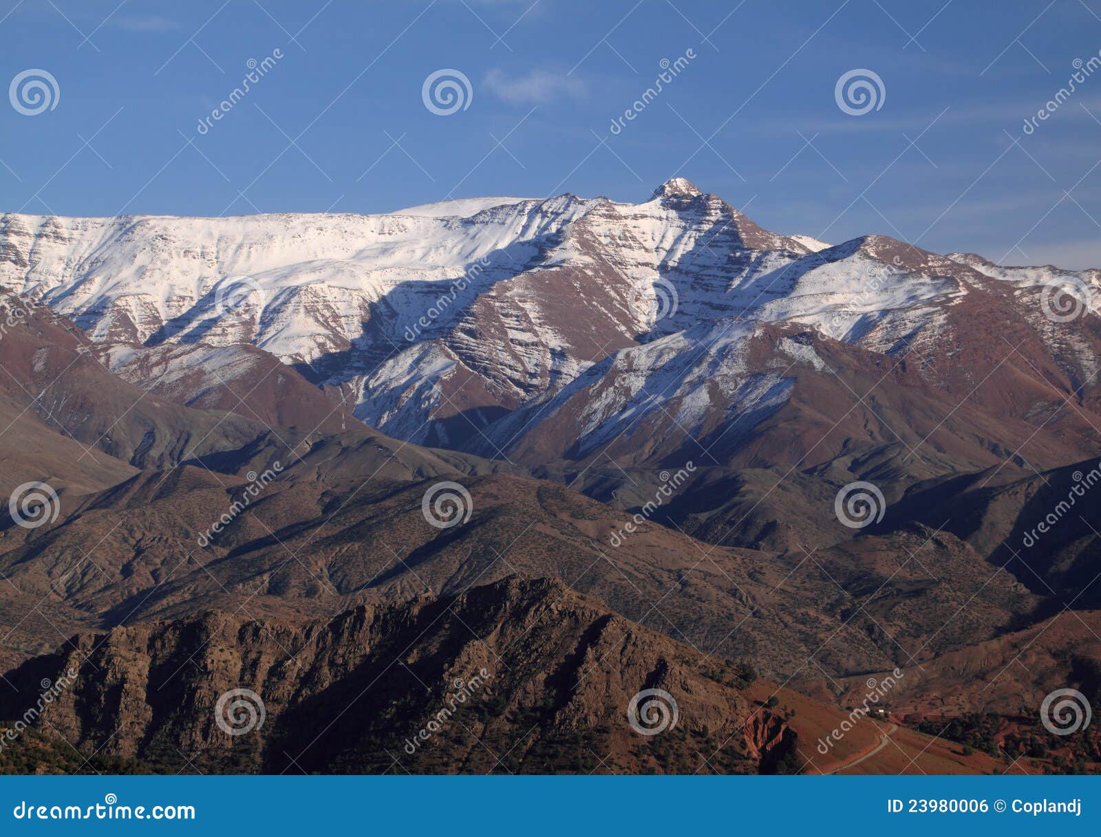 Morocco Snow Covered Atlas Mountains Stock Photo - Image of africa ...