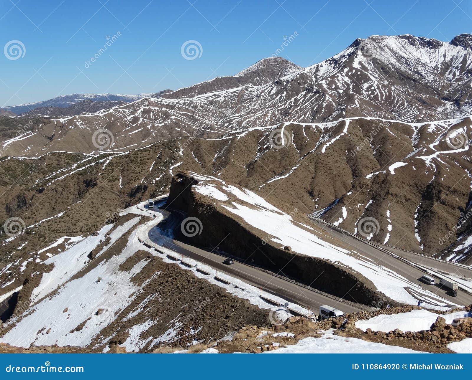 Morocco. Snowed Atlas Mountains Stock Photo - Image of scenics, atlas ...