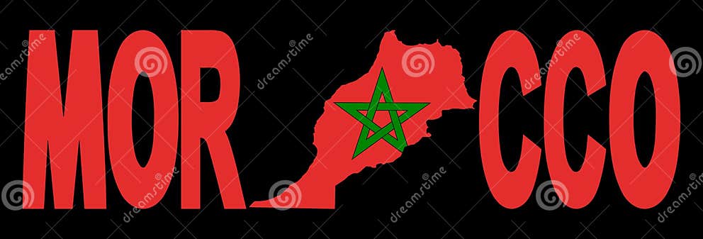 Morocco text with map stock vector. Illustration of text - 5662927