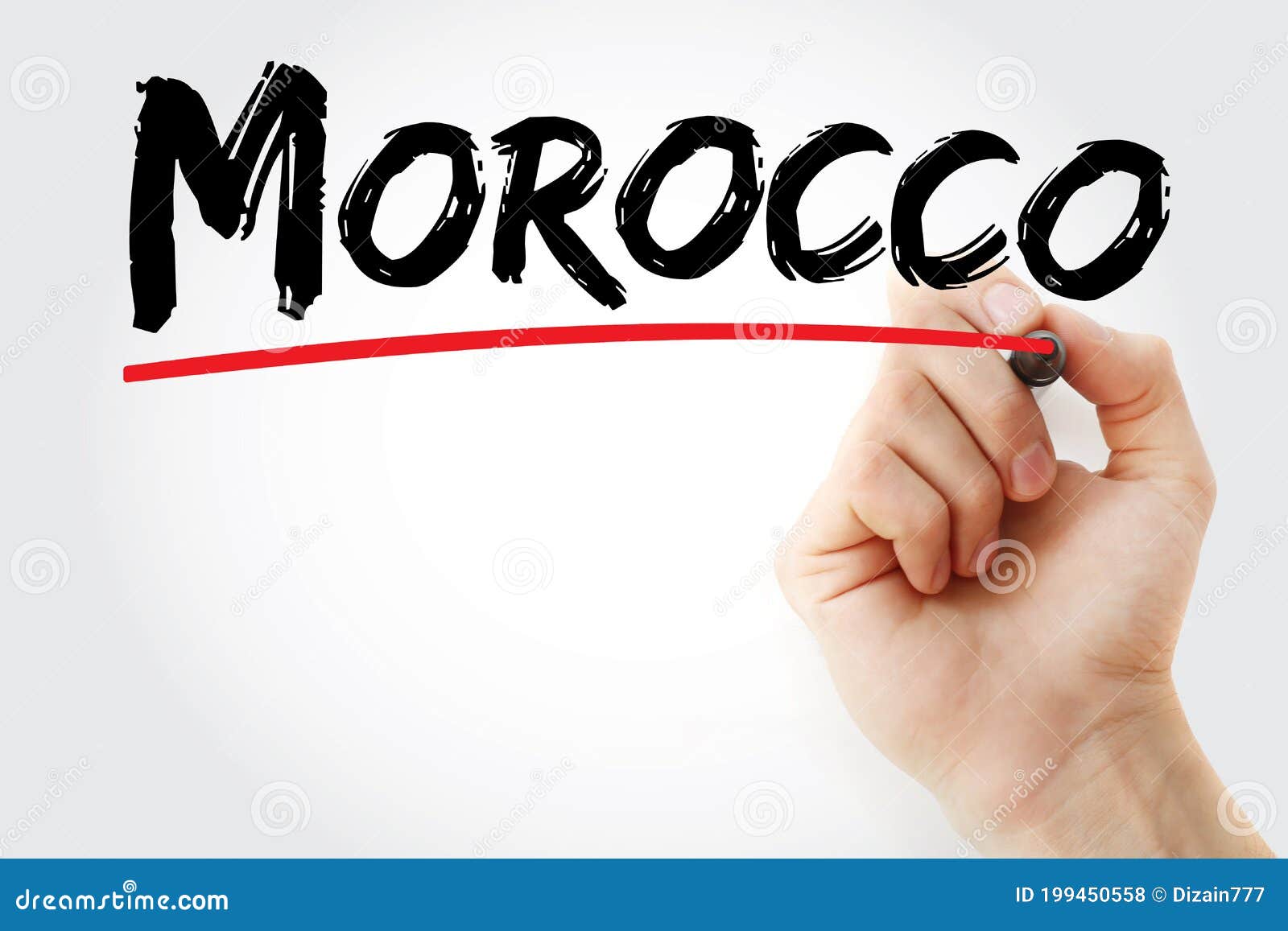 Morocco text with marker stock photo. Image of mountains - 199450558