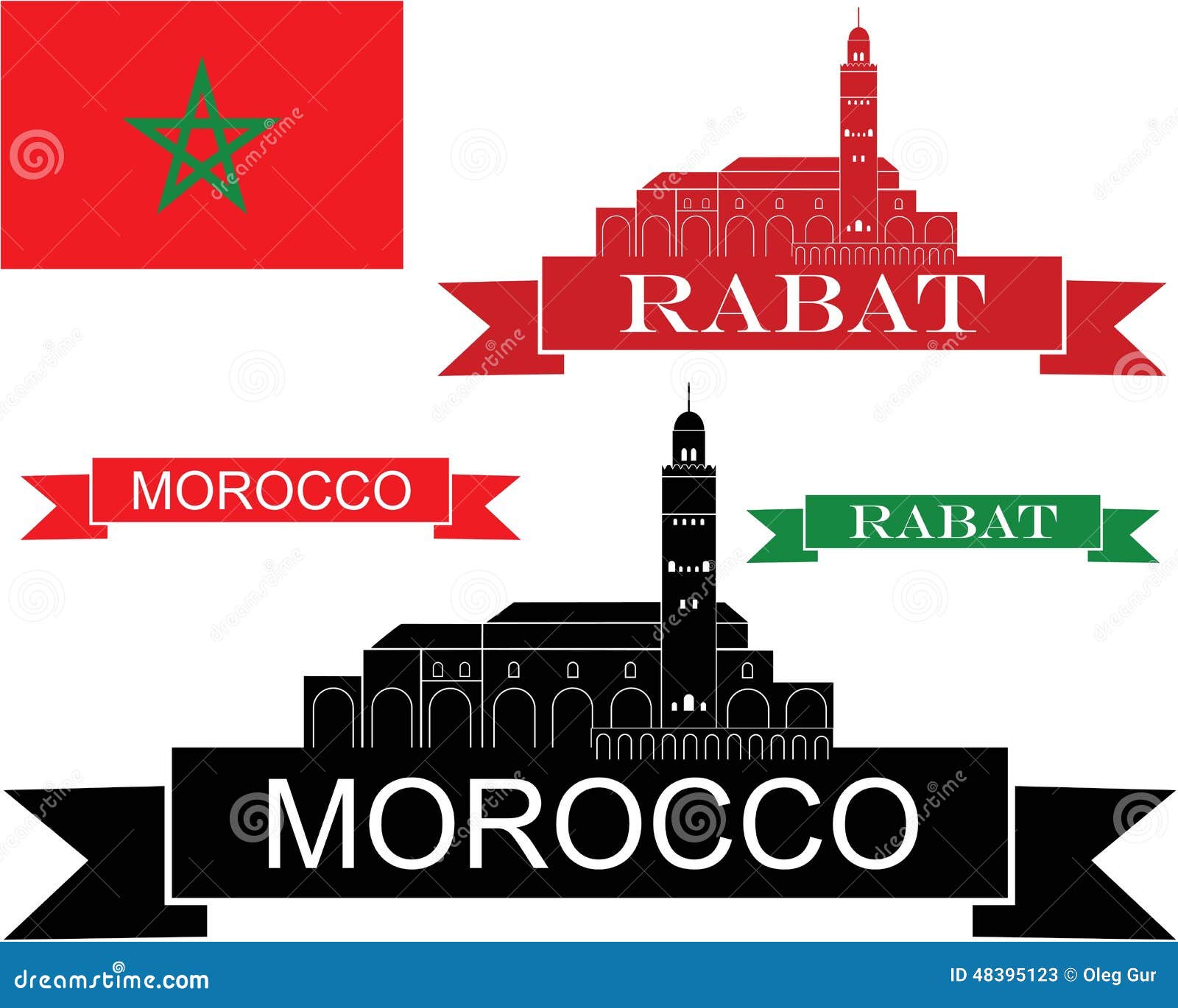 Morocco stock vector. Illustration of tourism, banner - 48395123