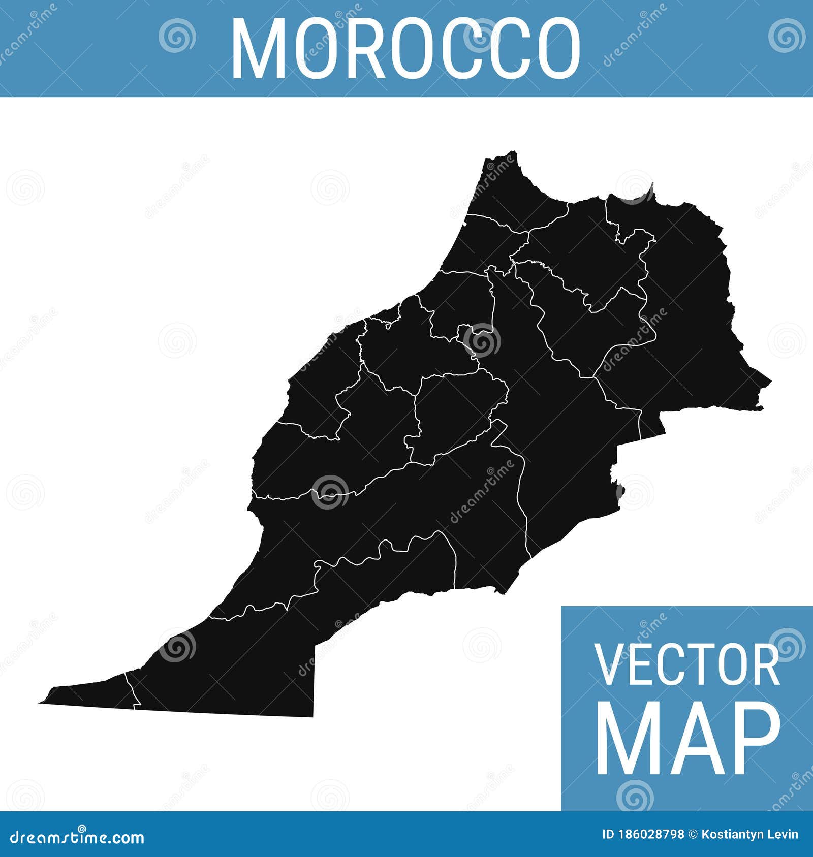 Morocco Vector Map with Title Stock Vector - Illustration of africa ...