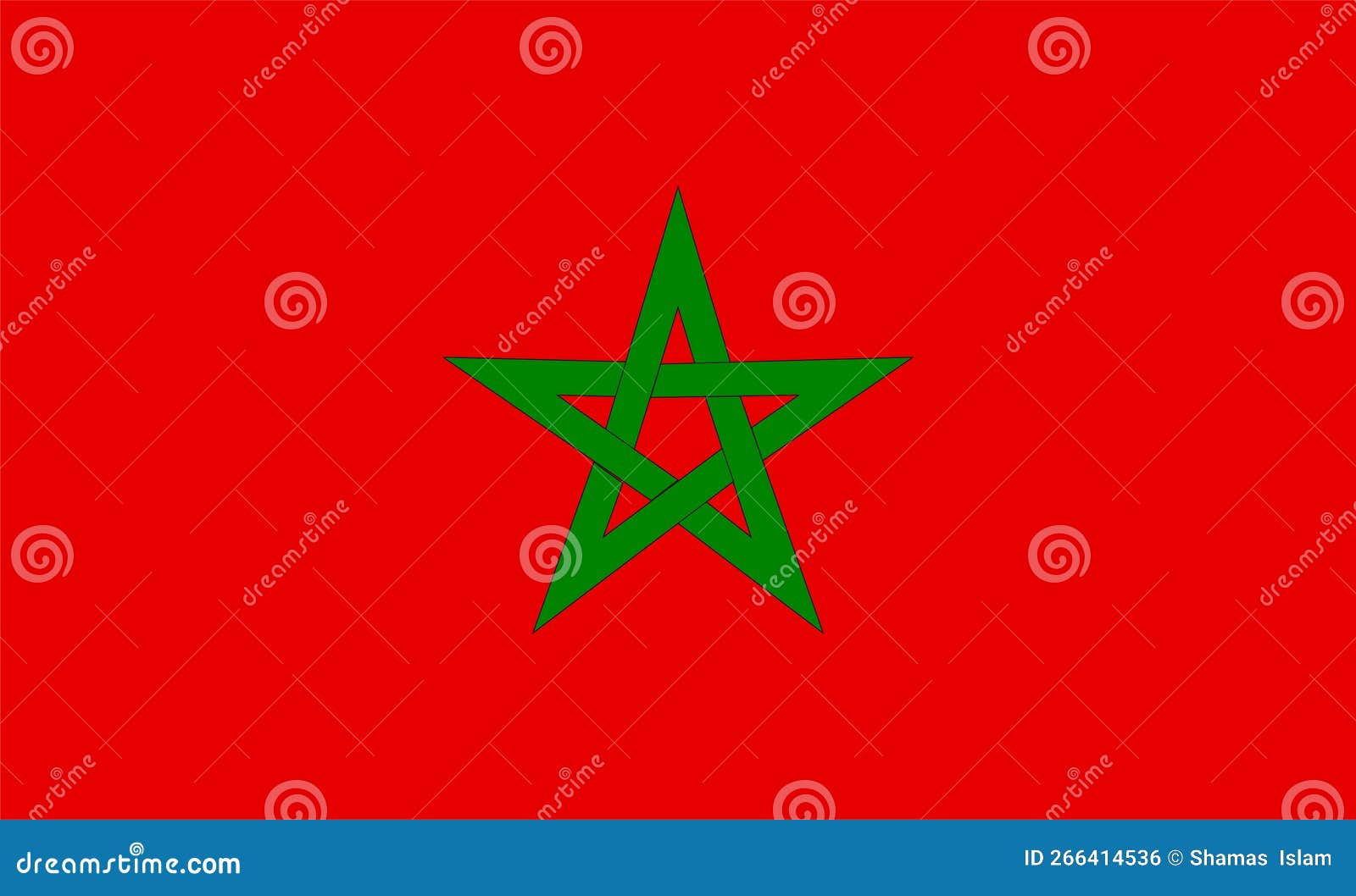Moroco Flag Design Vector stock vector. Illustration of vector - 266414536