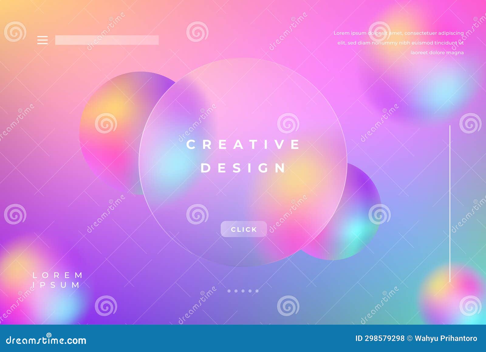 Morph Background Gradient Colorful with Circle Shape Glass Effect Frame ...
