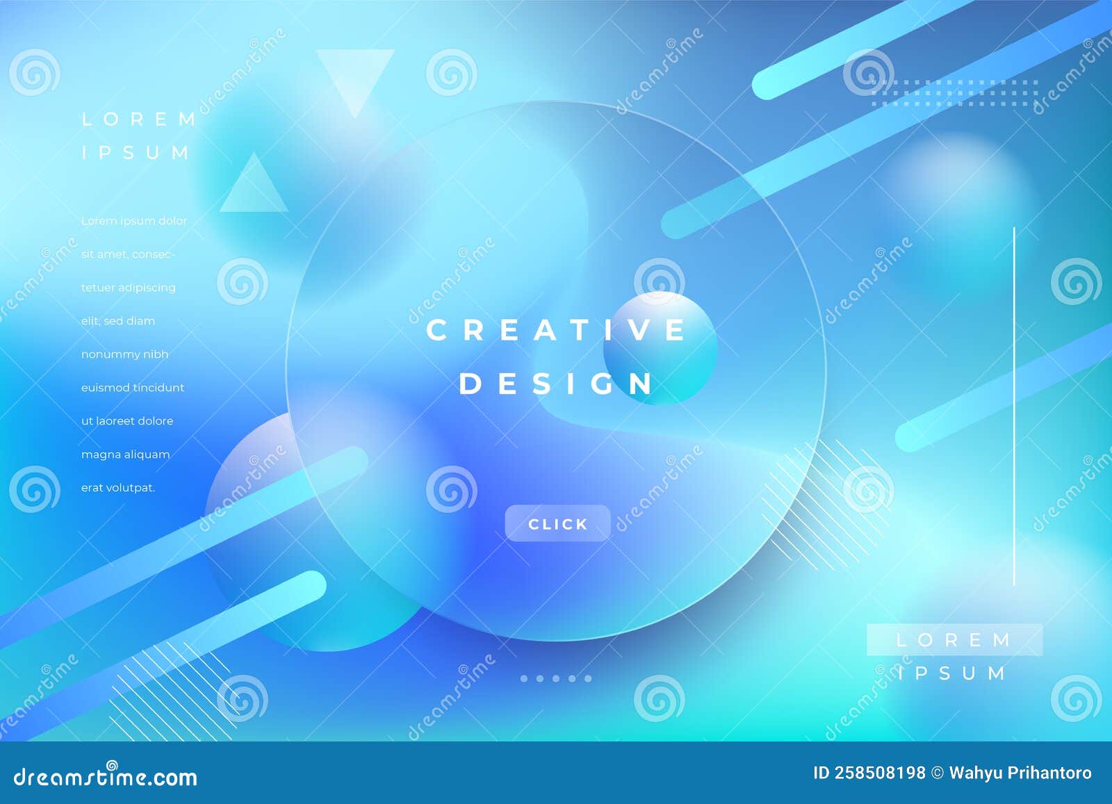 Morph Background Gradient Blue Color with Circle Shape Glass Effect ...
