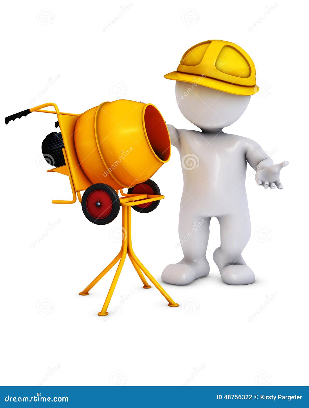 Builder Mixer Icon Outline Vector. Cement Laborer | CartoonDealer.com ...