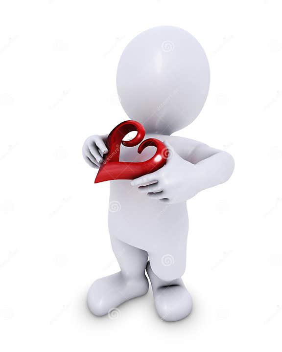 Morph man with heart stock illustration. Illustration of character ...