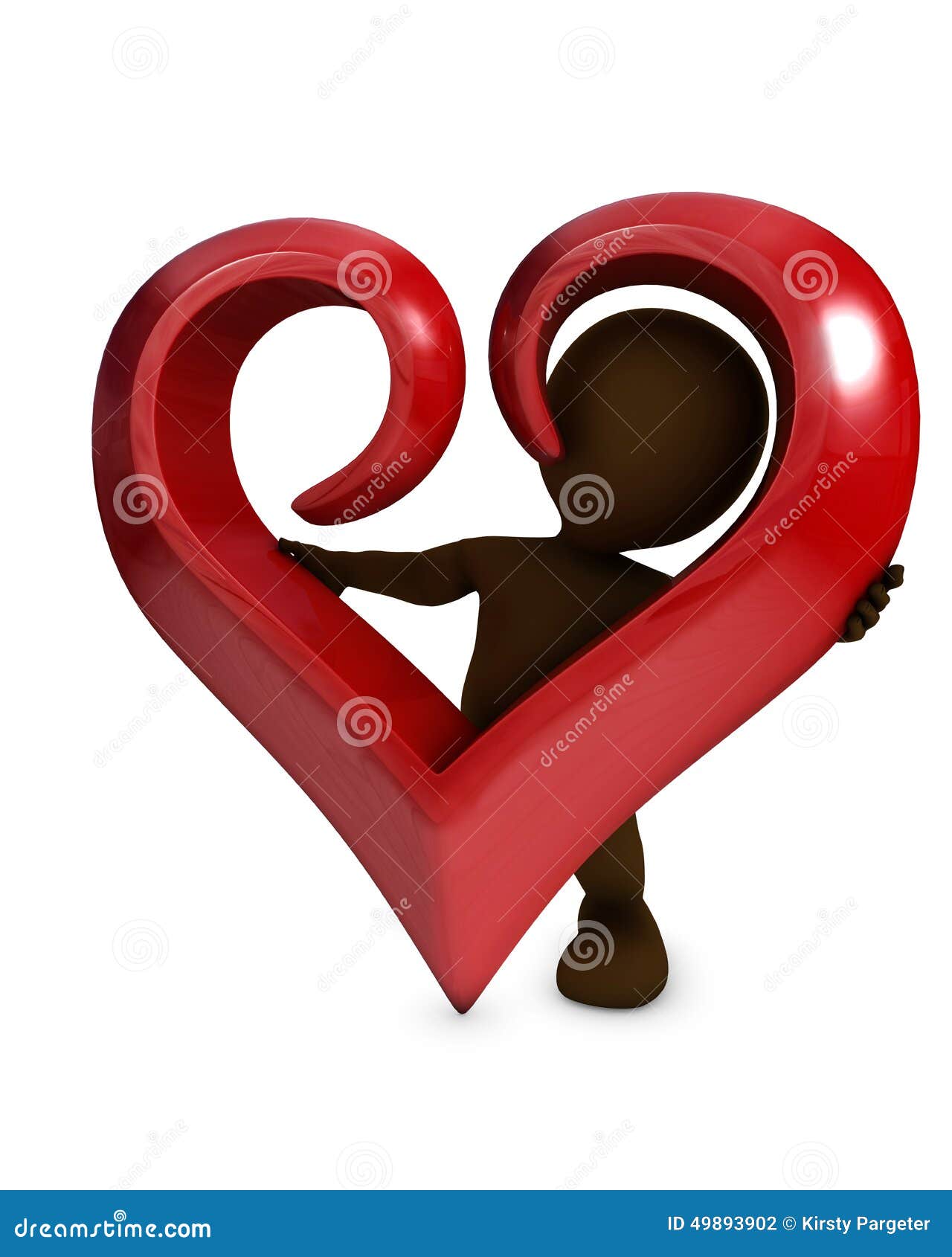 Morph man with heart stock illustration. Illustration of affection ...