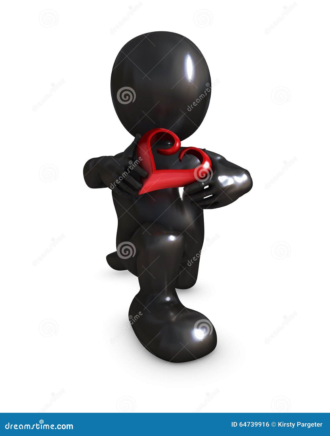 Morph man with heart stock illustration. Illustration of render - 64739916