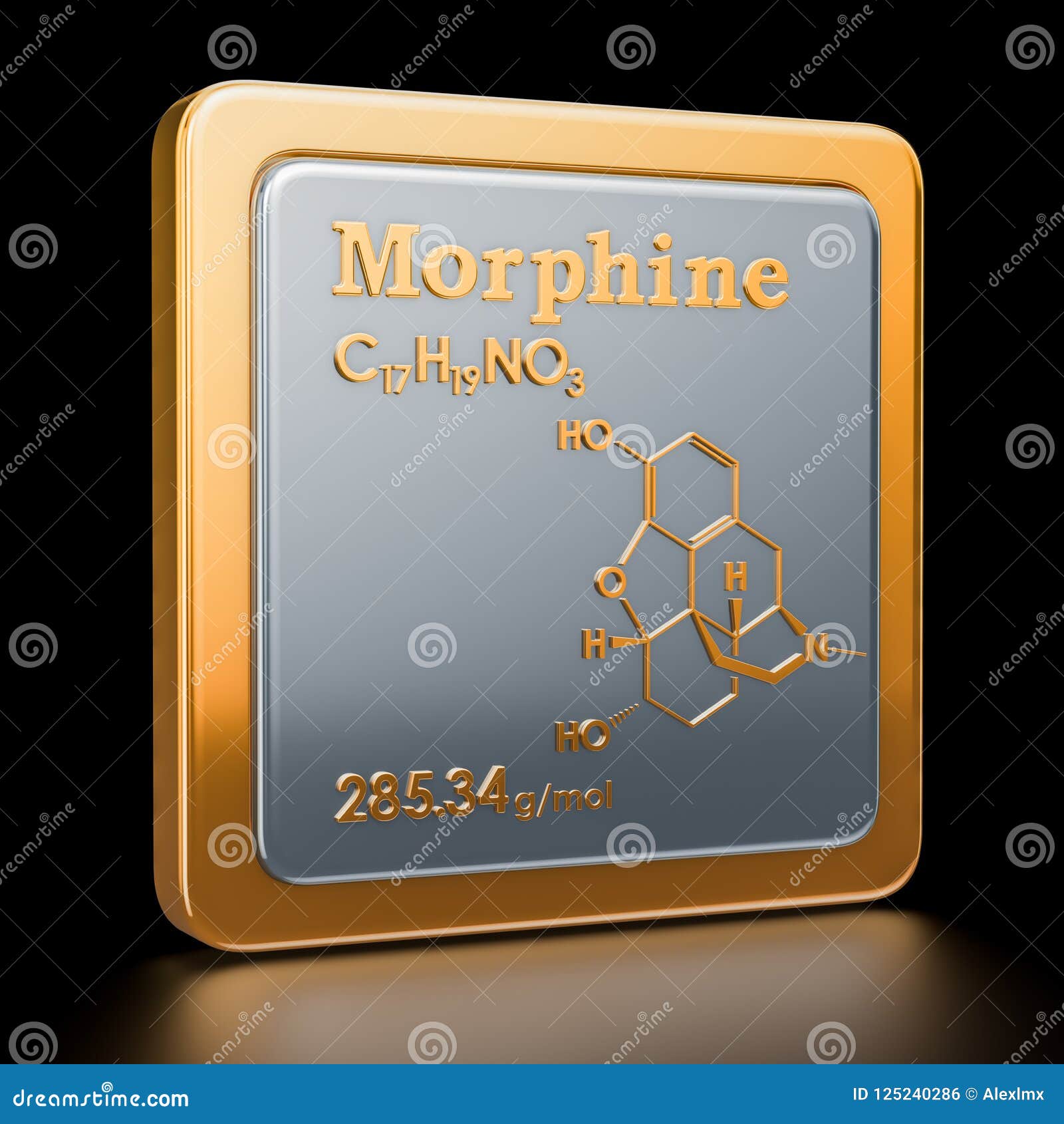 Morphine. Icon, Chemical Formula, Molecular Structure. Stock ...