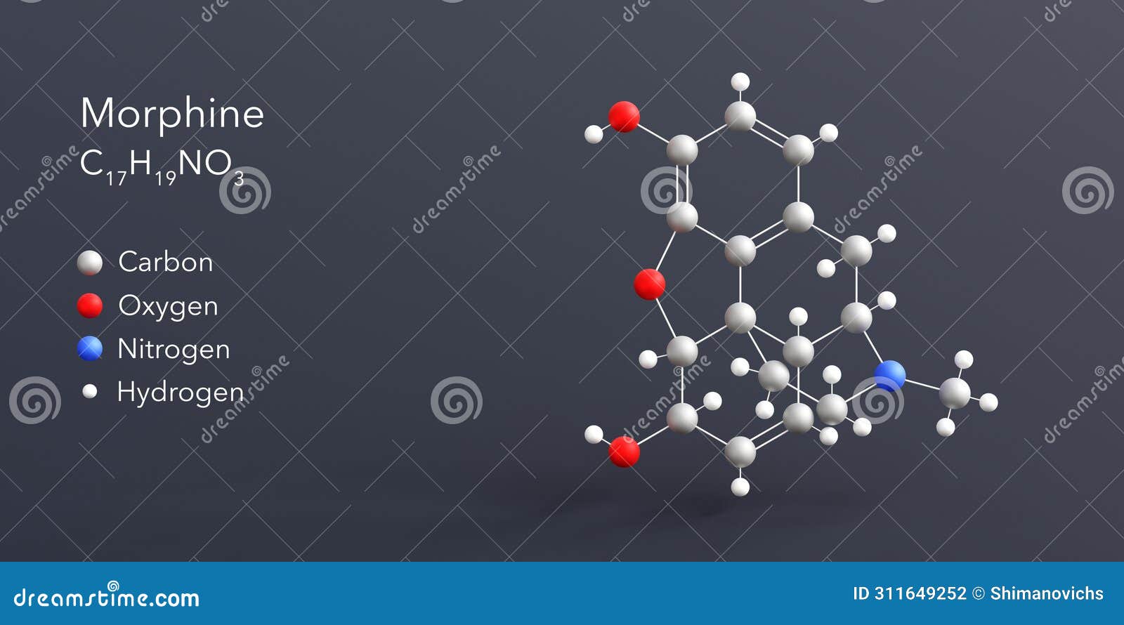 Morphine, Molecular Structures, Opium Alkaloid, 3d Model, Structural ...