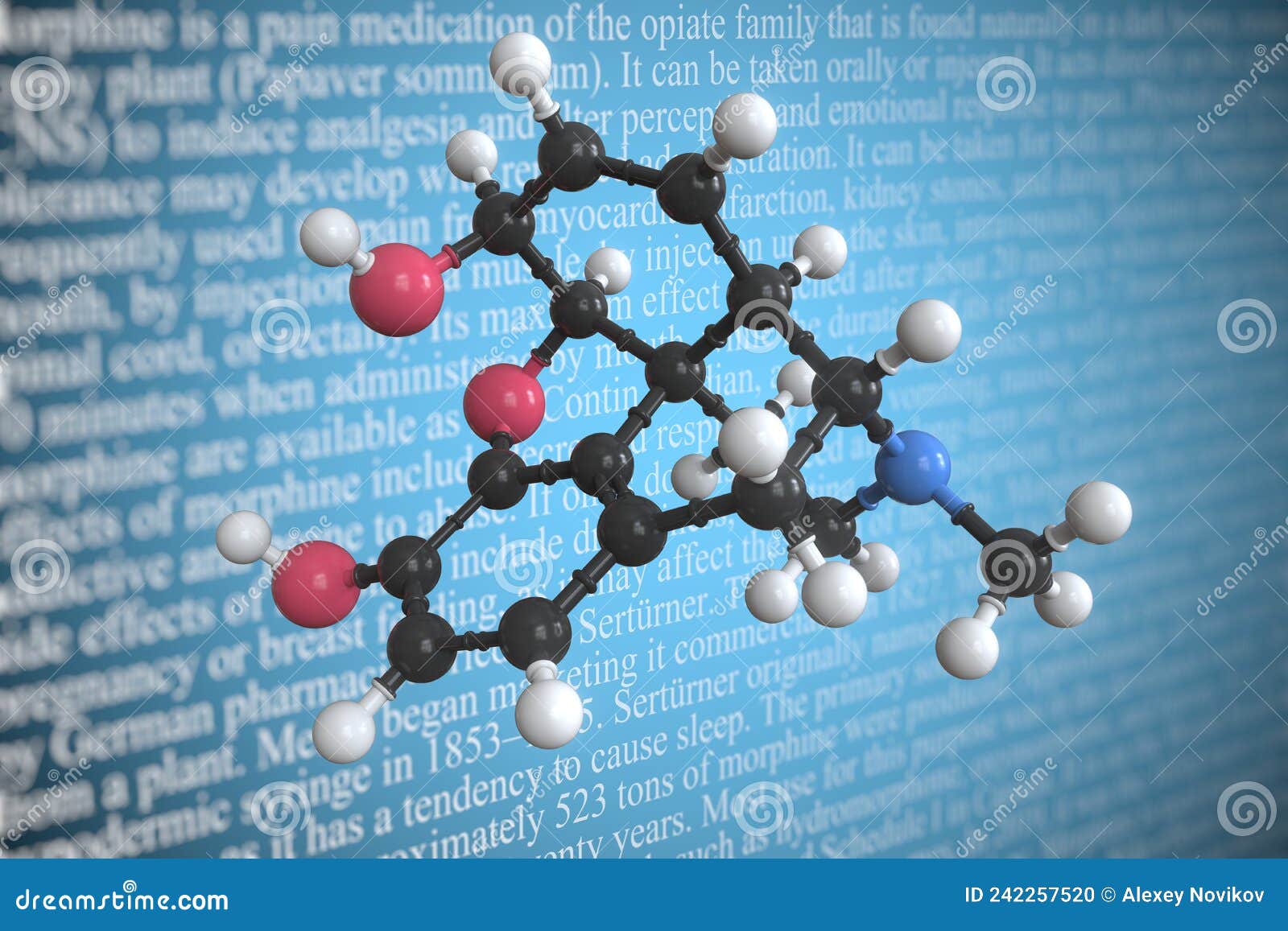 Morphine, Molecular Structures, Opium Alkaloid, 3d Model, Structural ...