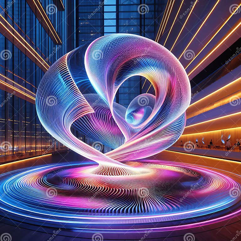 98 78. Morphing Light Sculpture_ a Sculpture that Changes Shae Stock ...