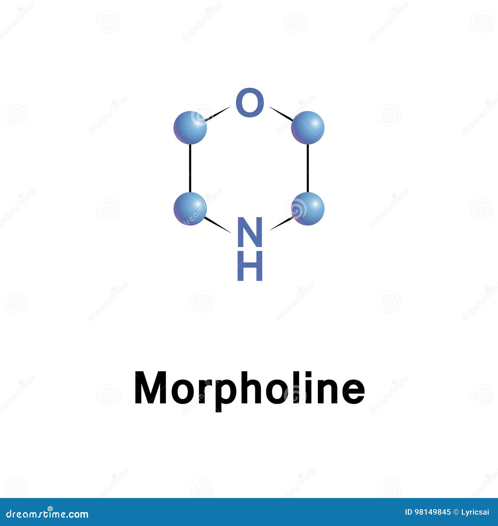 Morpholine Organic Chemical Stock Vector - Illustration of antimycotic ...