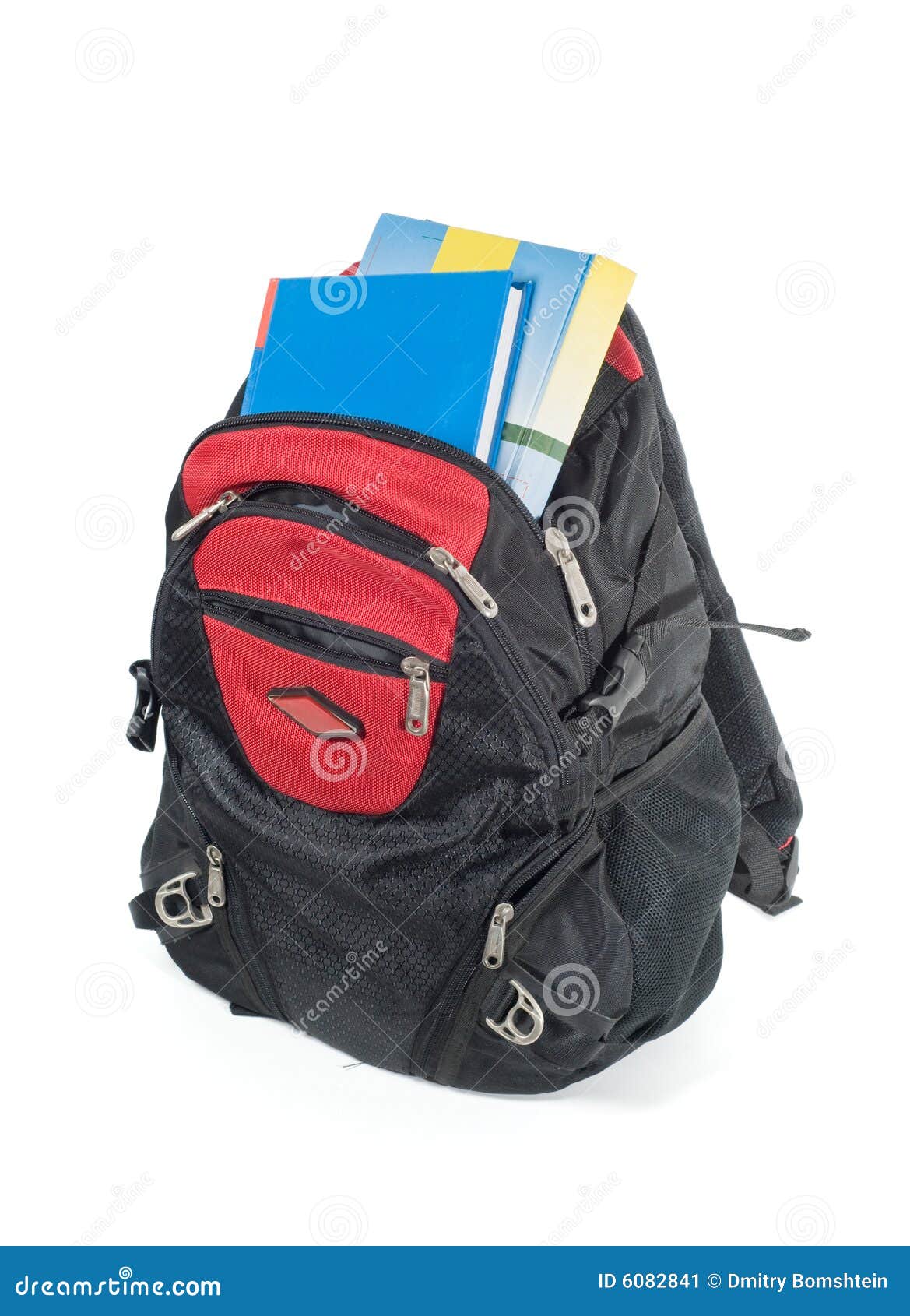 Morral con los libros imagen de archivo. Imagen de blanco - 6082841