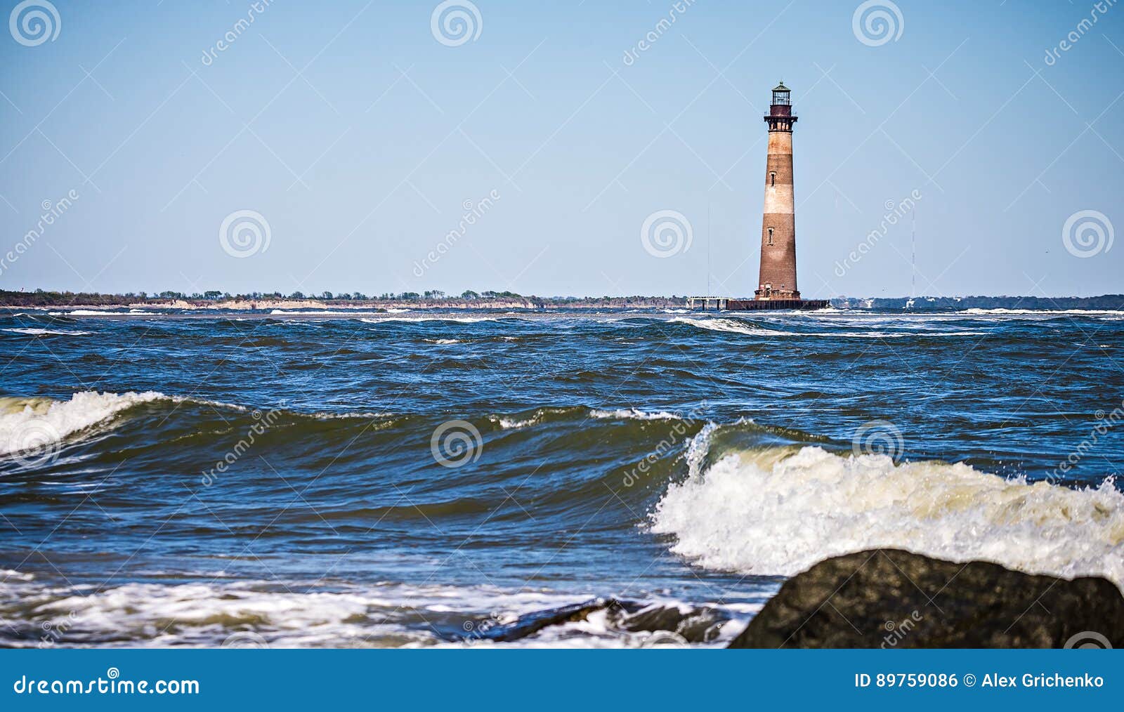 Morris Island Lighthouse on a Sunny Day Stock Photo - Image of folly ...
