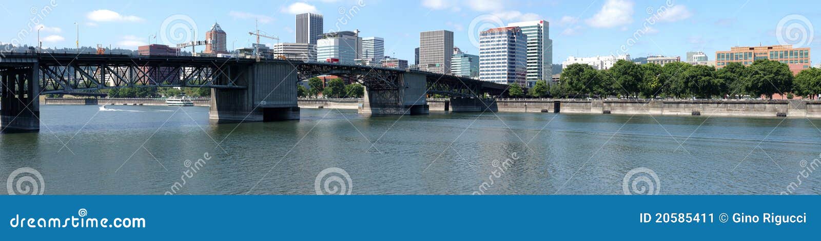 Morrison Bridge Panorama, Portland or. Stock Image - Image of light ...
