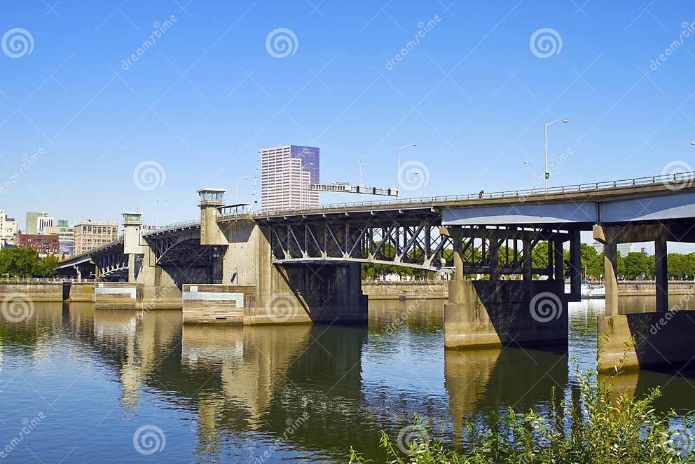 Morrison Bridge Portland Oregon Stock Photo - Image of city, river ...