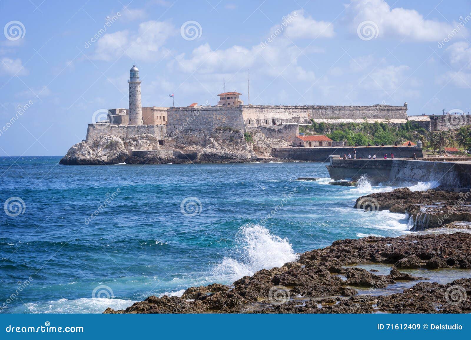 Morro Castle View from the Malecon, Havana Stock Image - Image of ...