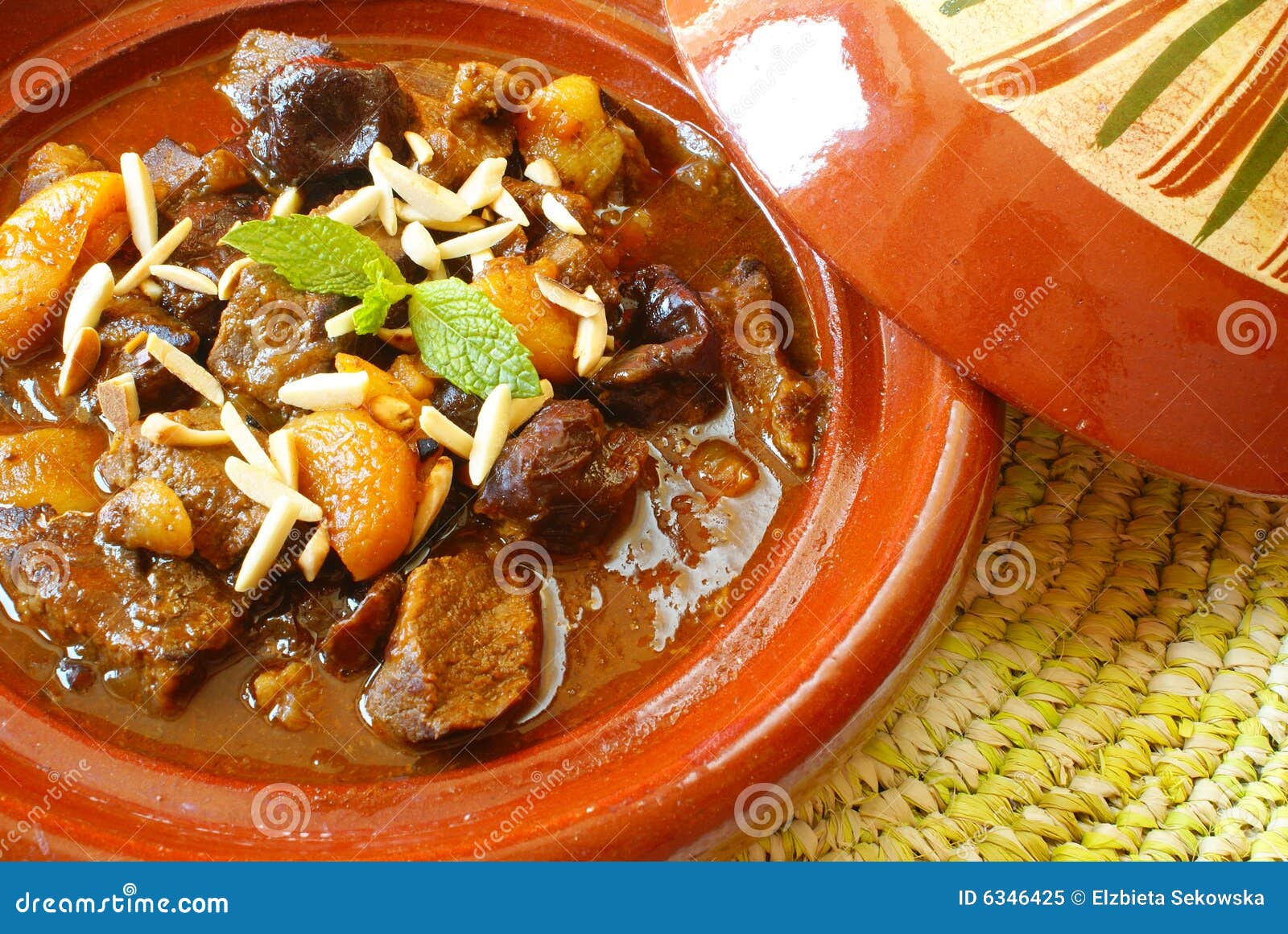 Morrocan Beef Stew with Plums and Dried Apricots Stock Image - Image of ...
