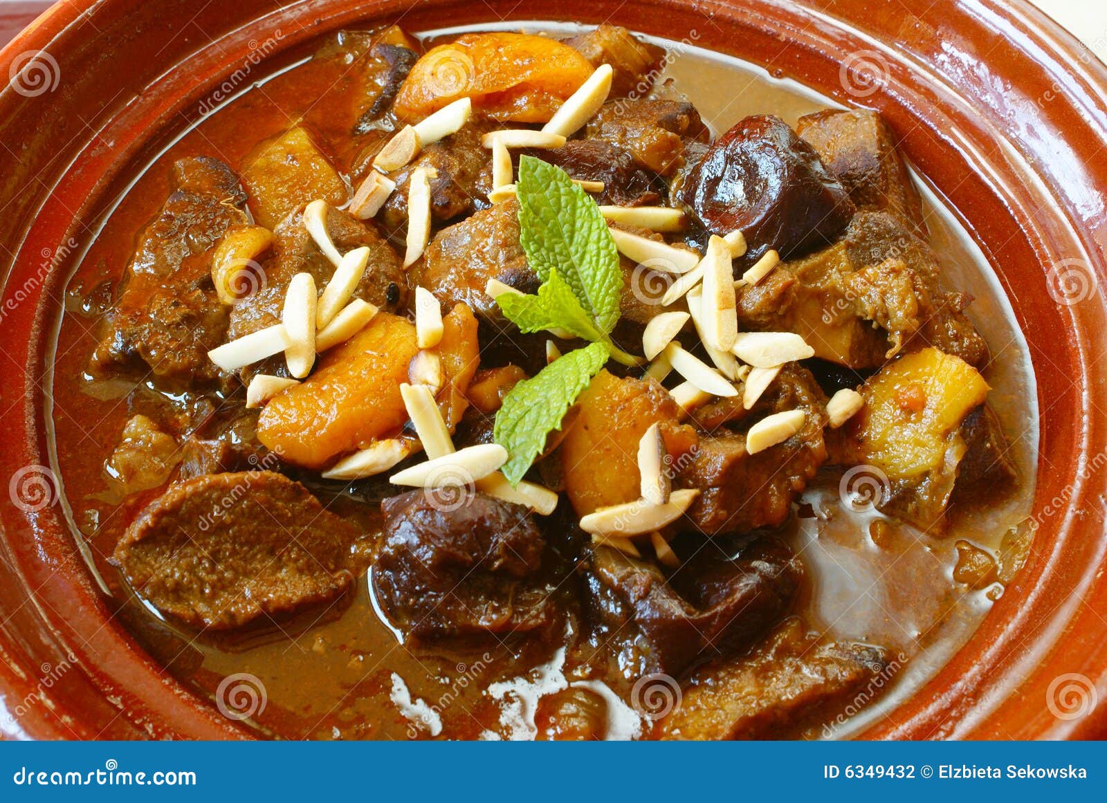 Morrocan Beef Stew with Plums and Dried Apricots Stock Photo - Image of ...