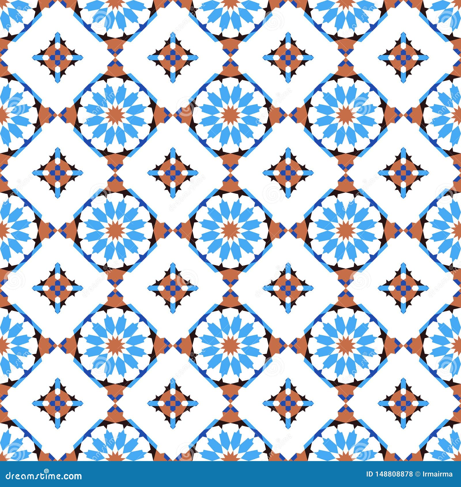 Morrocan Mosaic Seamless Pattern Stock Vector - Illustration of element ...