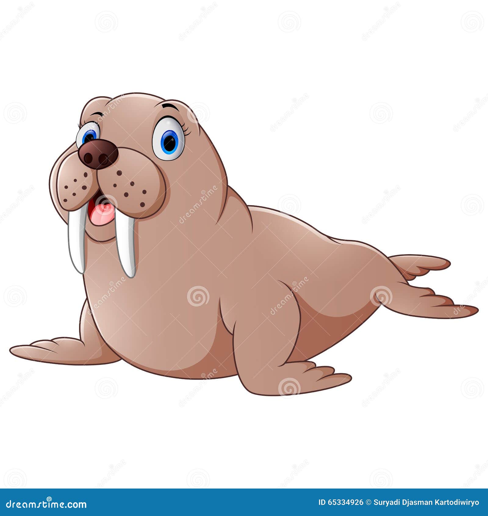 Morsa Bonito Dos Desenhos Animados Ilustração do Vetor - Ilustração de ...