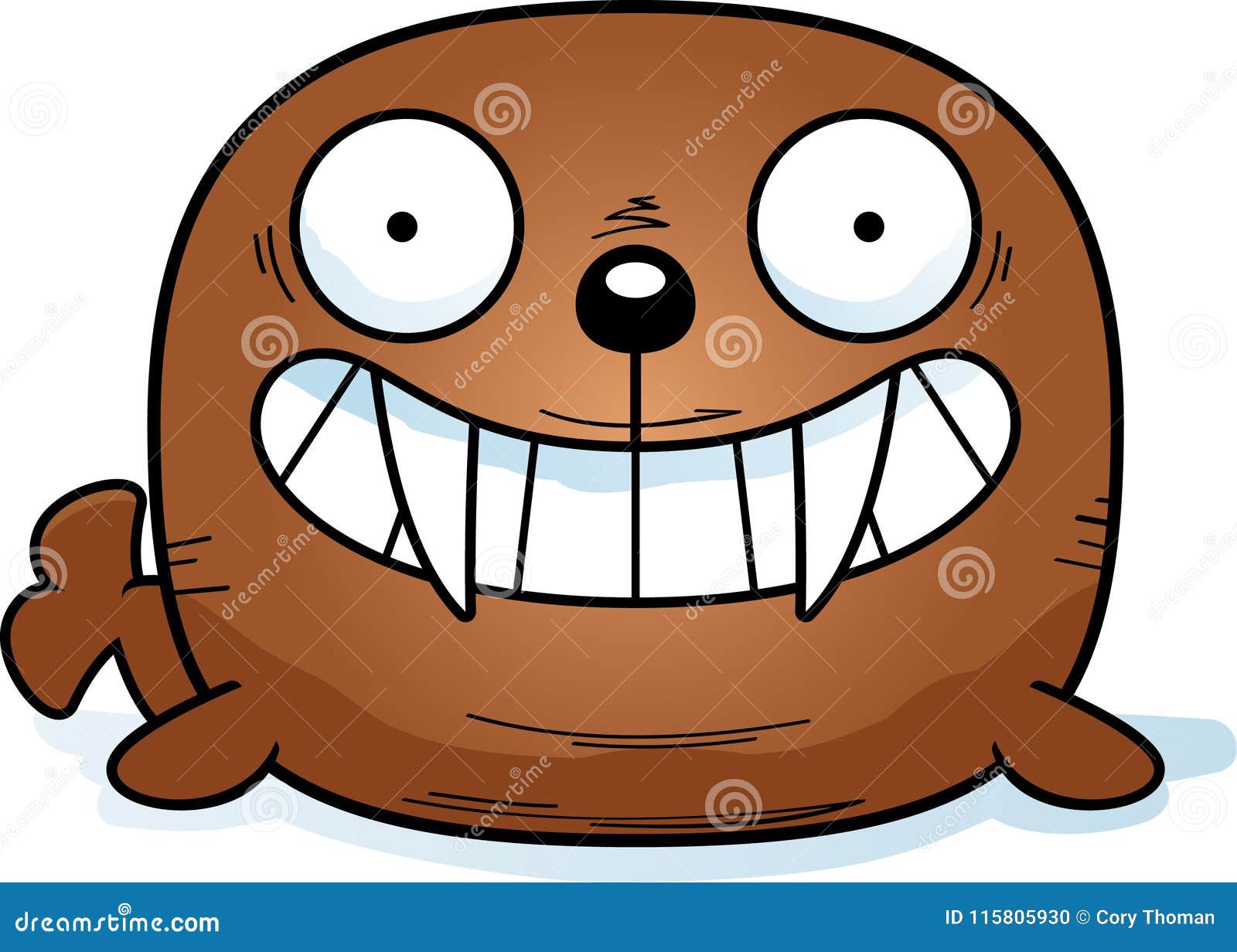 Morsa Feliz De La Historieta Ilustración del Vector - Ilustración de ...