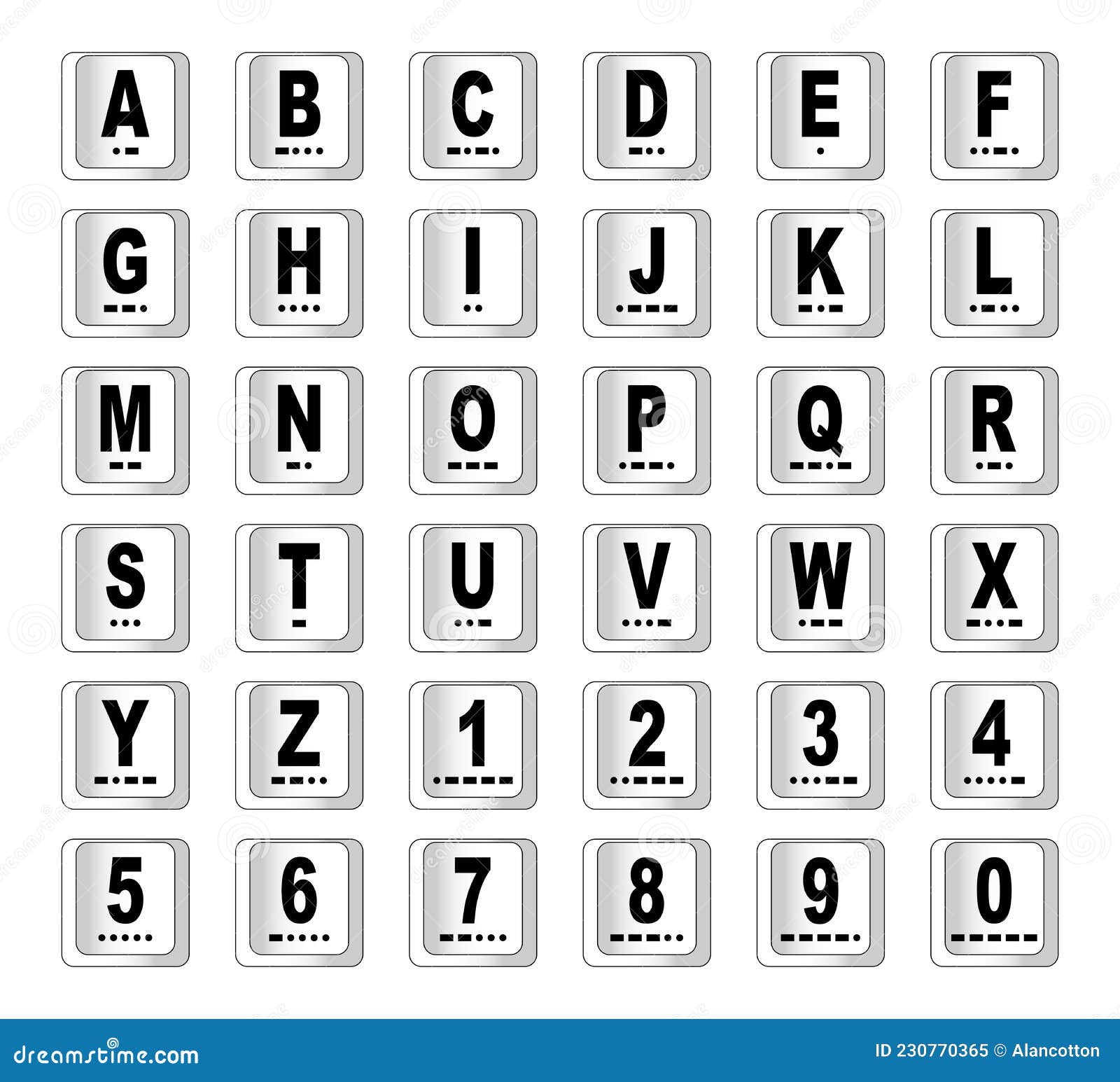 Morse Code Alphabet Cartoon Vector | CartoonDealer.com #230770365