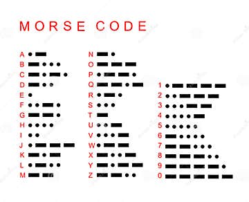 Morse Code Alphabet Font Set Vector Silhouette Illustration Isolated on ...