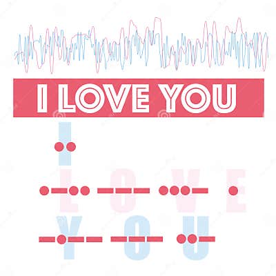 Morse Code -I Love You- Vector Illustration Stock Vector - Illustration ...