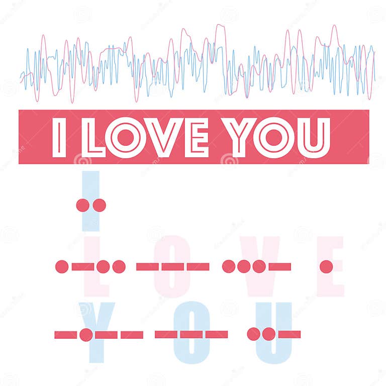 Morse Code -I Love You- Vector Illustration Stock Vector - Illustration ...