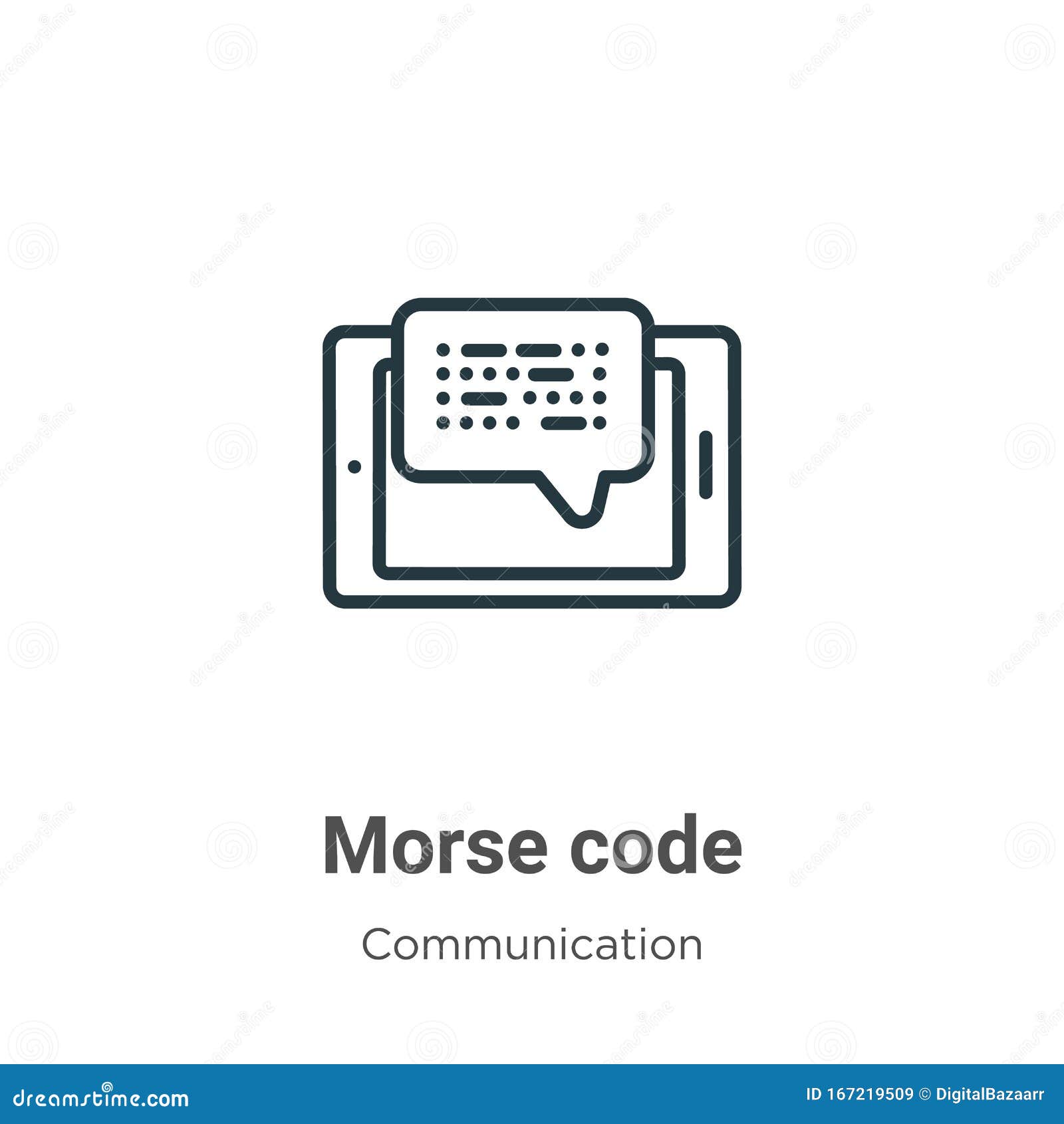 Morse Code Outline Vector Icon. Thin Line Black Morse Code Icon, Flat ...