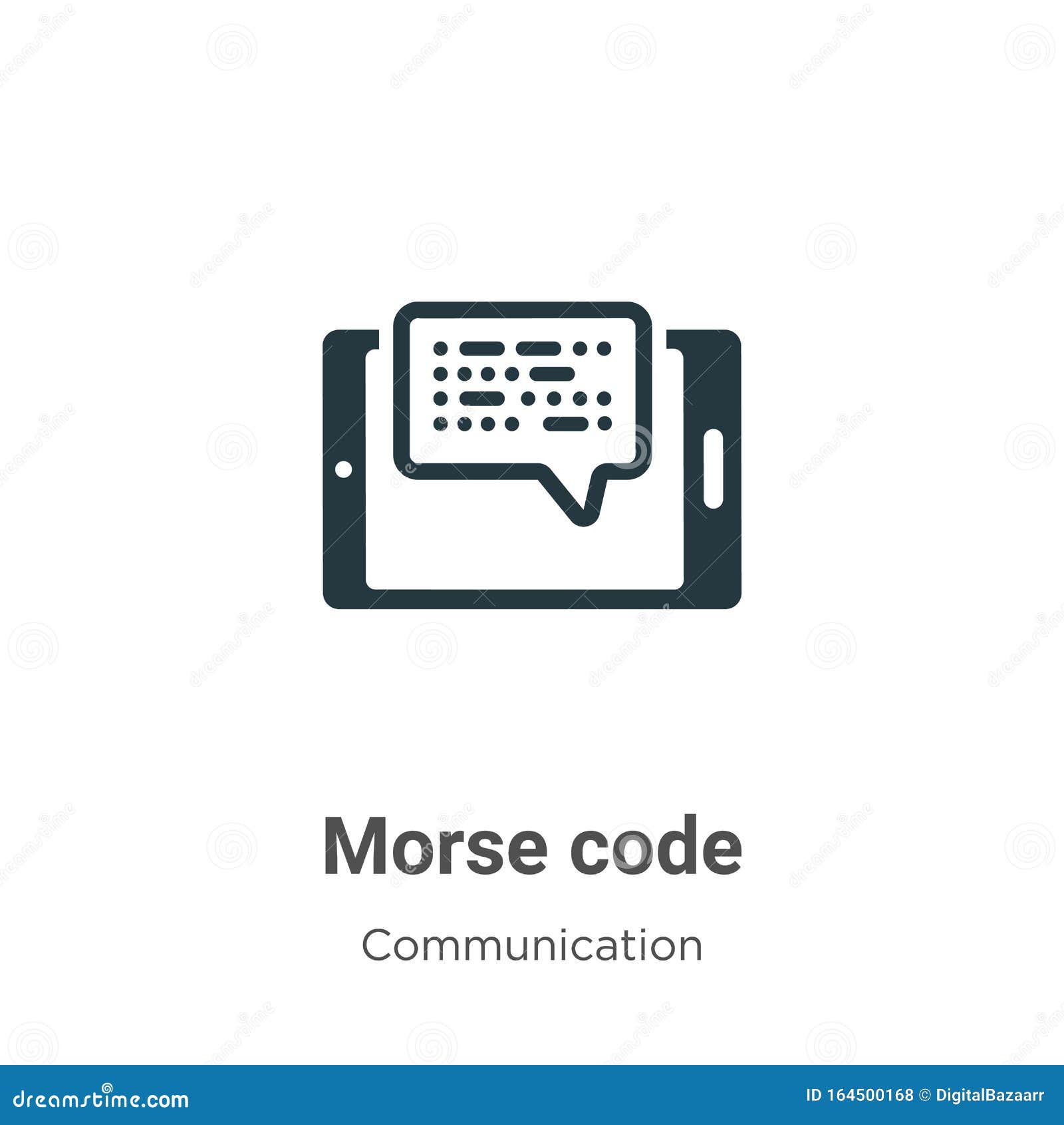 Morse Code Vector Icon on White Background. Flat Vector Morse Code Icon ...