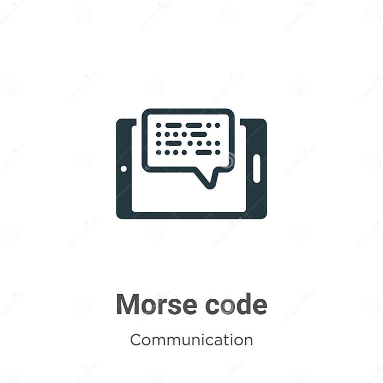 Morse Code Vector Icon on White Background. Flat Vector Morse Code Icon ...