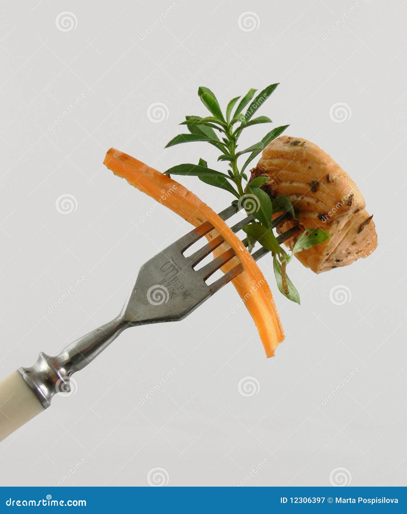 Morsel stock image. Image of herb, fork, carrots, meal - 12306397