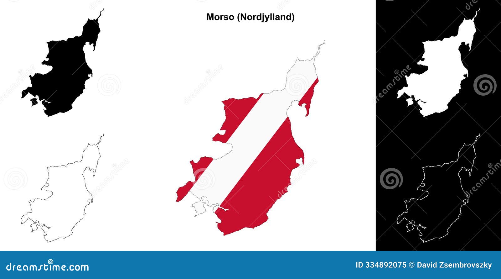 Morso Outline Map Cartoon Vector | CartoonDealer.com #334892075