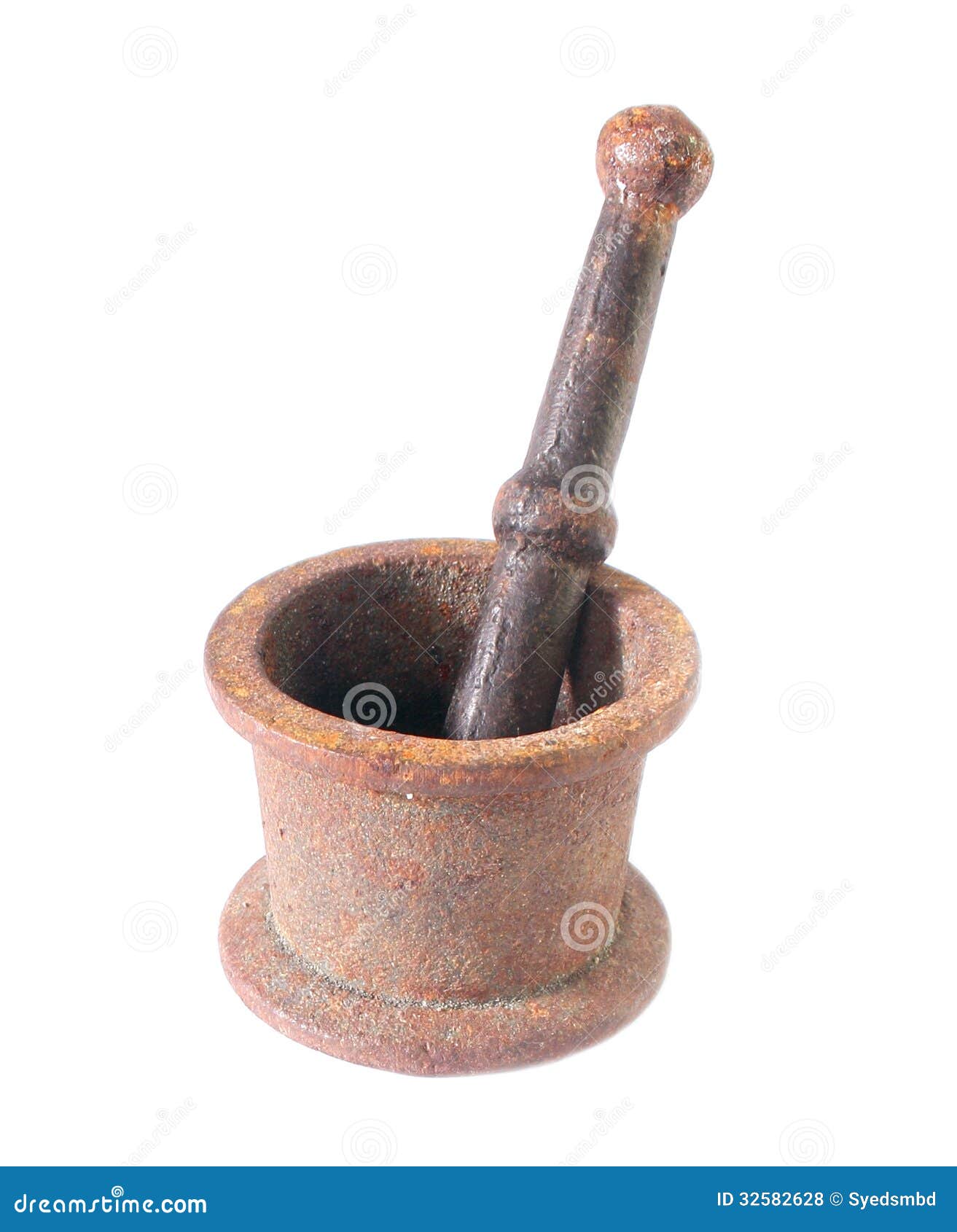 Mortaio Antico Del Ferro Con Il Pestello Fotografia Stock - Immagine di ...