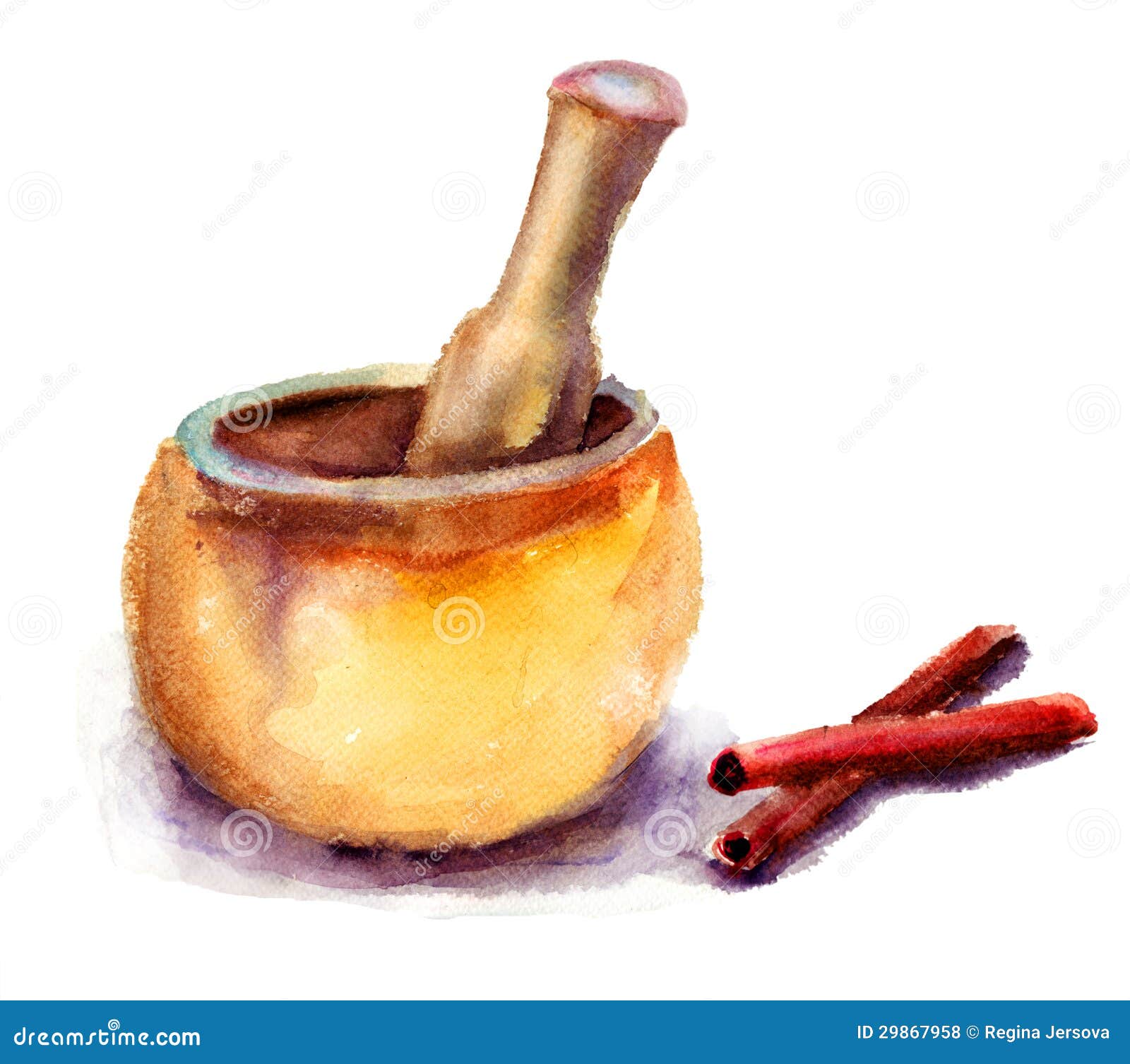 Mortaio e pestello illustrazione di stock. Illustrazione di culinario ...