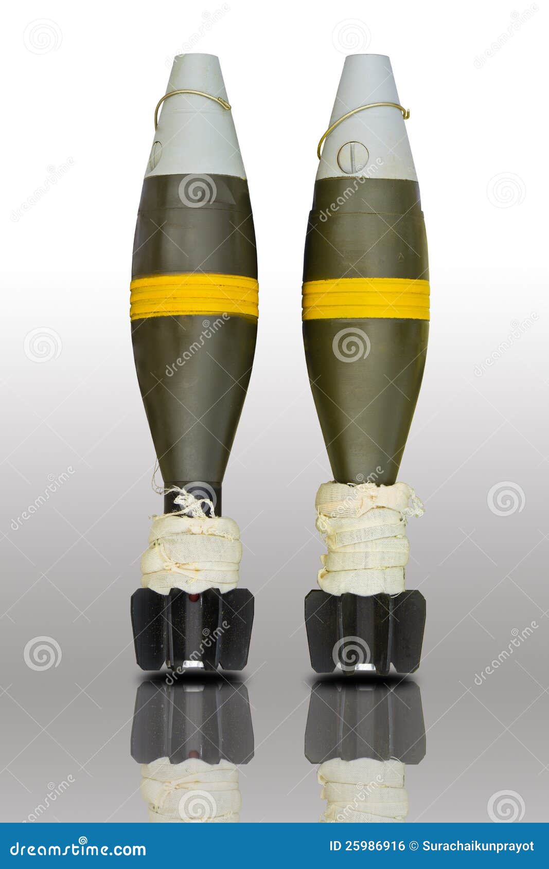 Mortar Ammunition with Clipping Path Stock Photo - Image of world ...