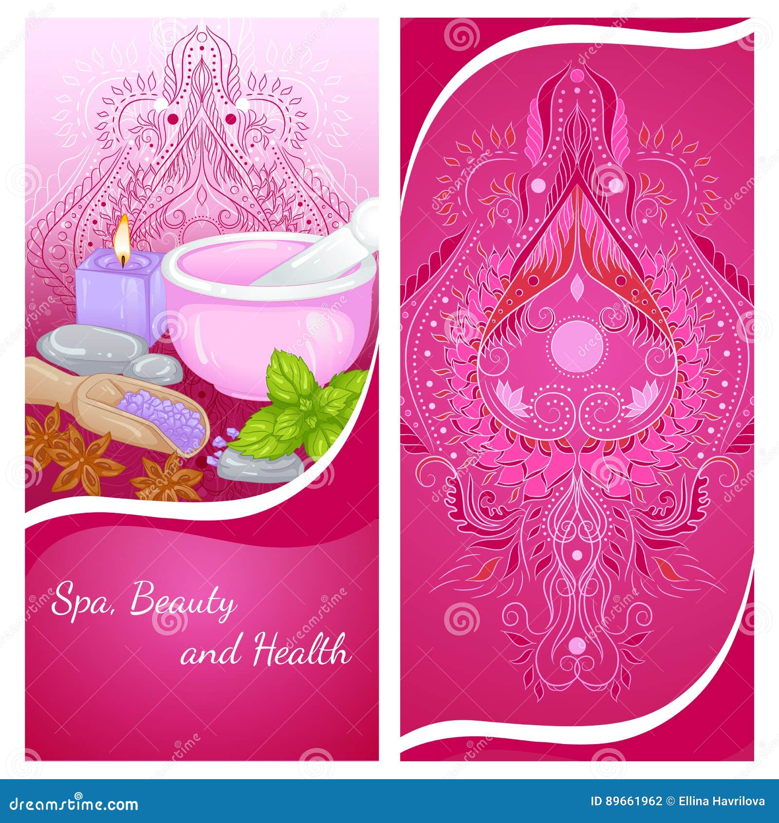 Mortar And Aromatic Salt Flyer Vector Illustration | CartoonDealer.com ...