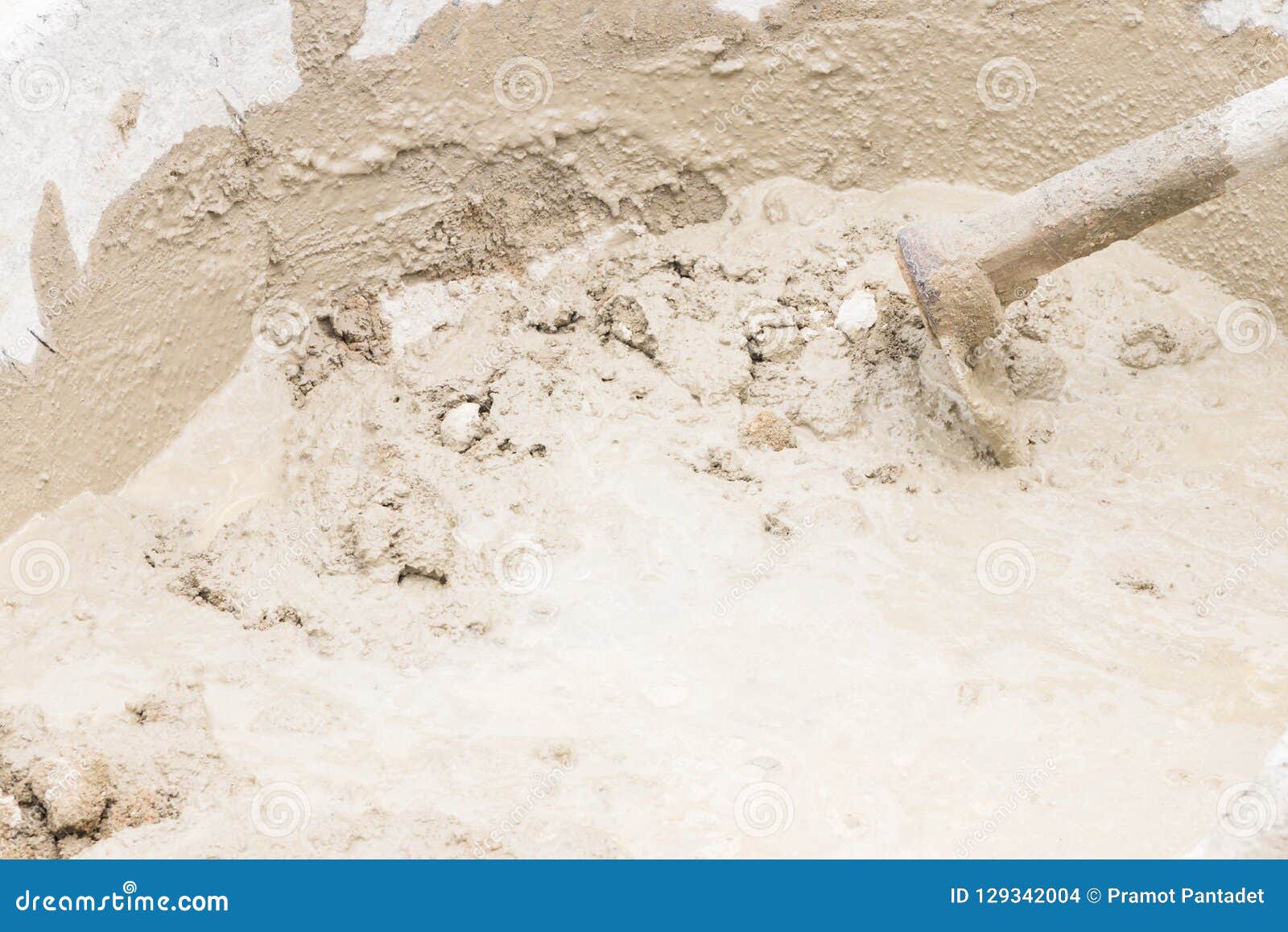 Mortar in Black Plastic Bucket Cement Mixer in Workplace Construction ...