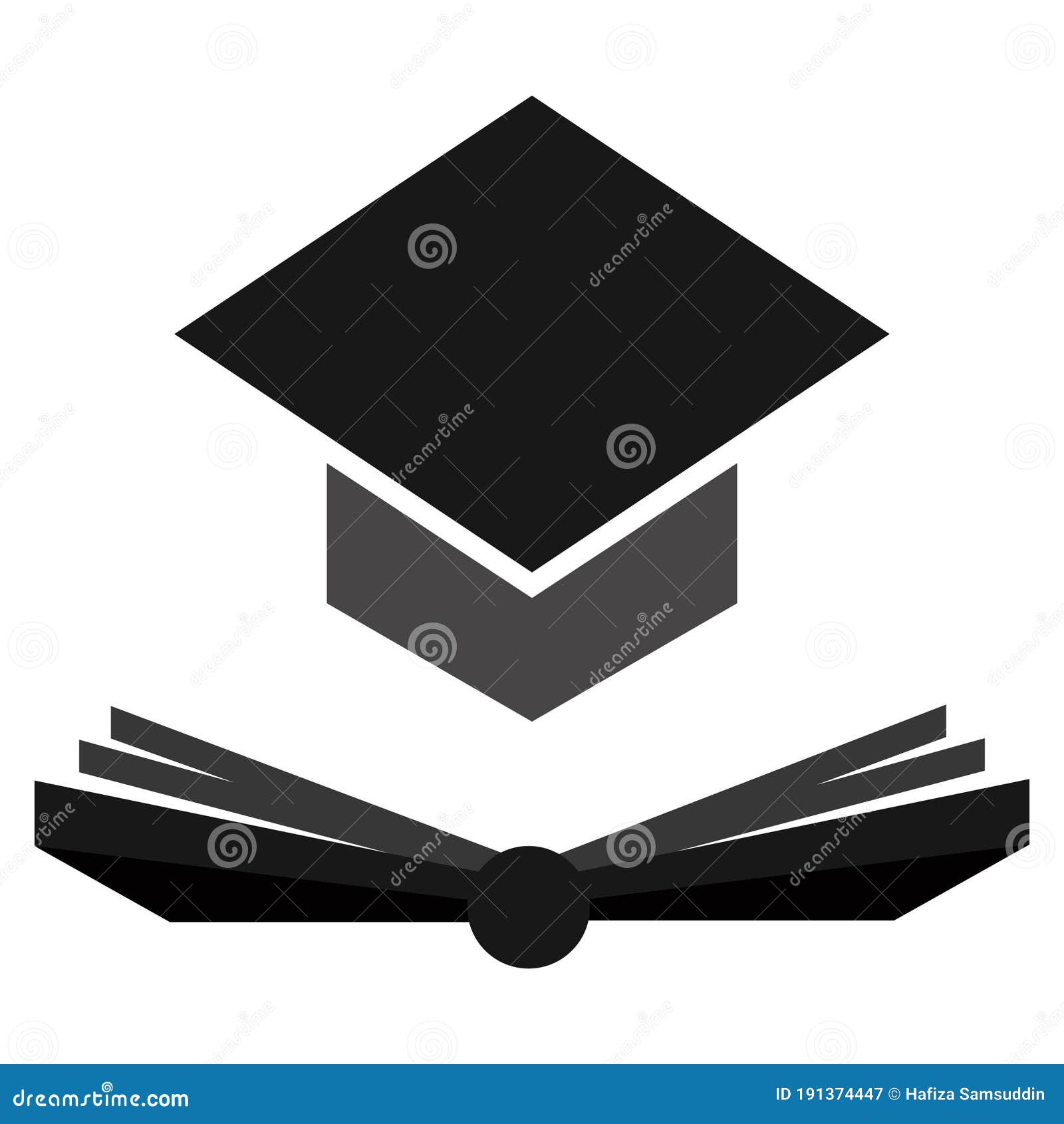 Mortar Board with Book. Vector Illustration Decorative Design Stock ...