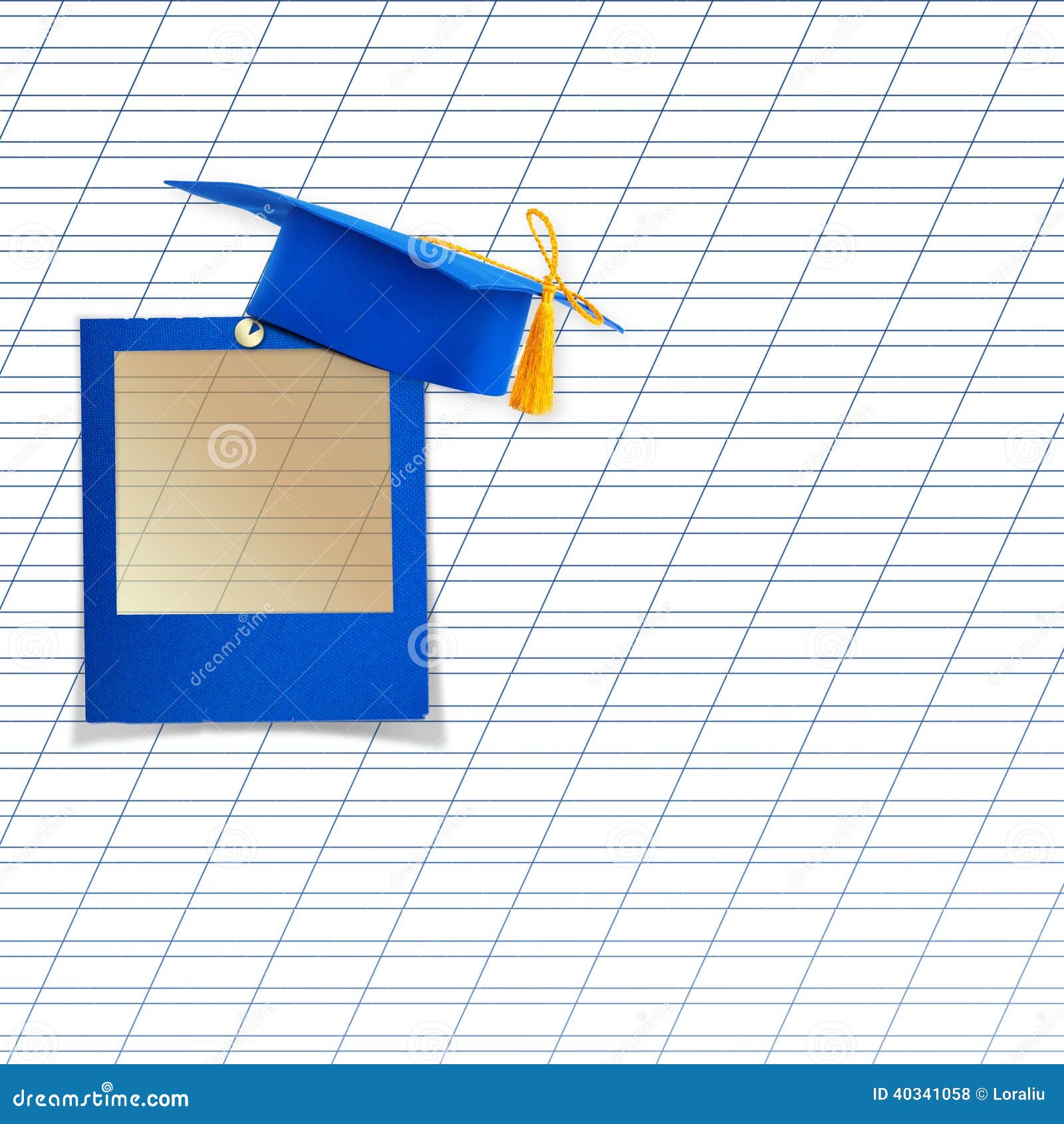 Mortar Board or Graduation Cap with Blue Slide Stock Photo - Image of ...