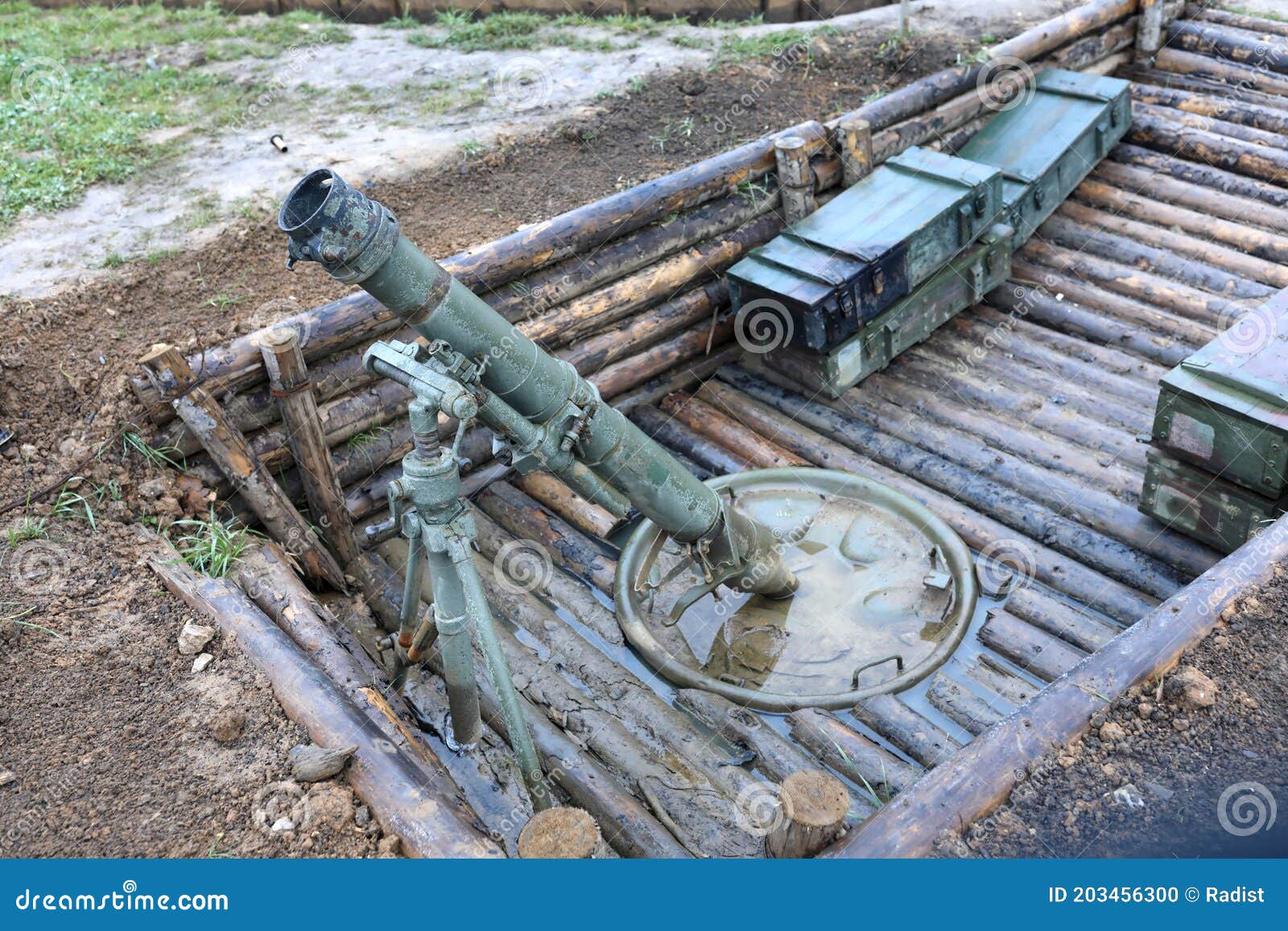 Mortar and Boxes with Shells in Trench Editorial Image - Image of bomb ...